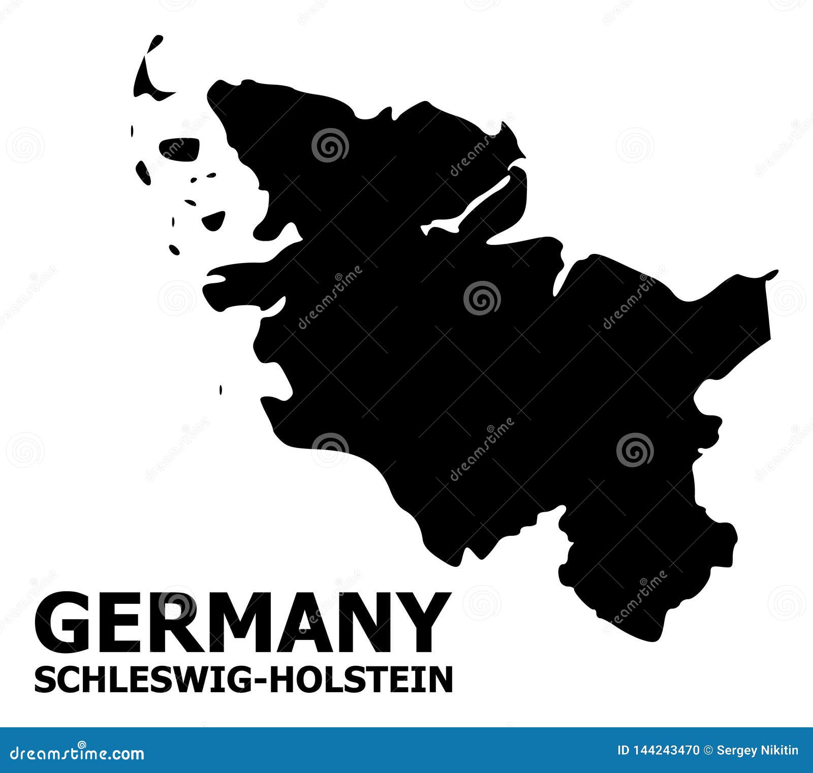 Vector Flat Map of Schleswig-Holstein State with Caption Stock Vector ...