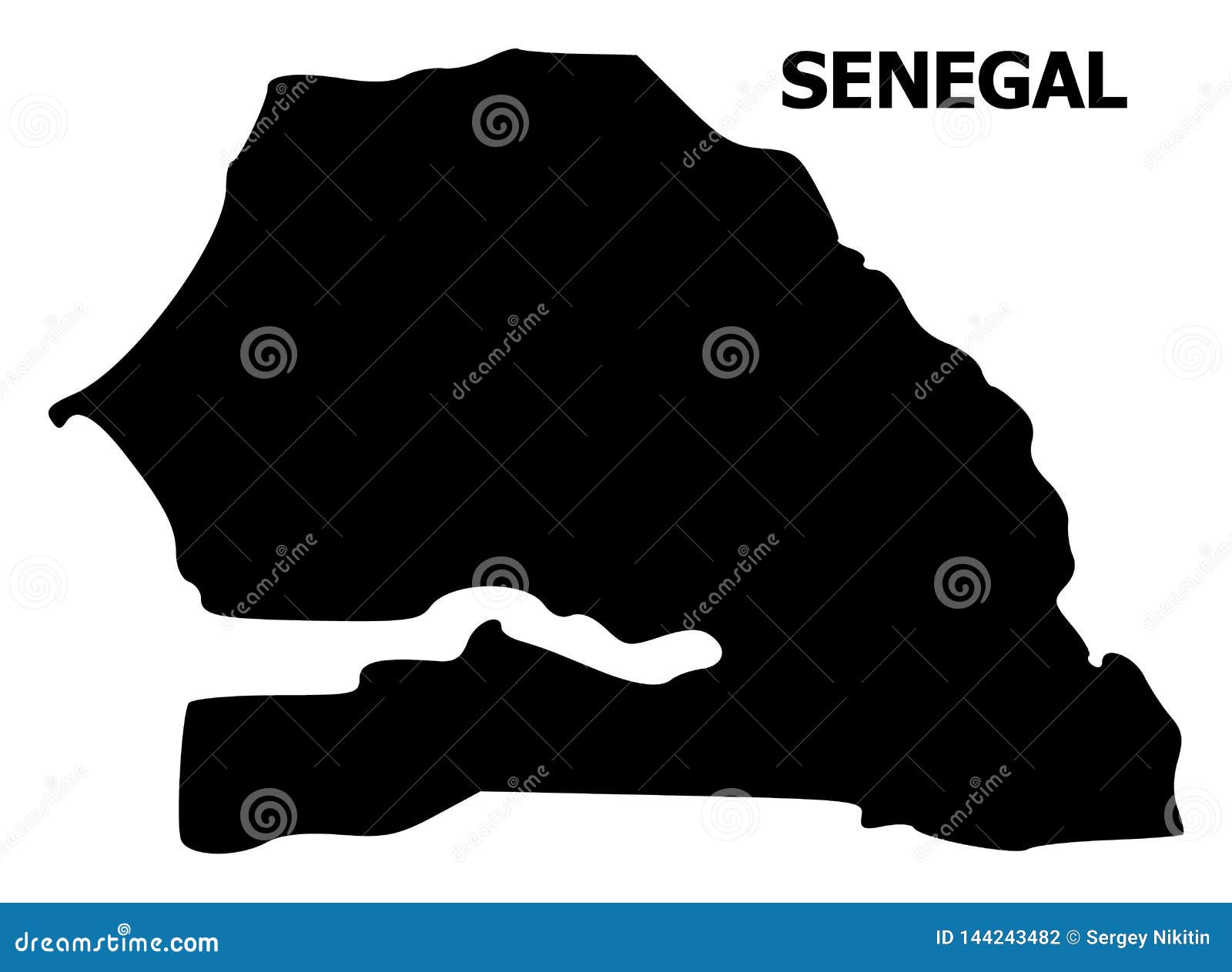 Vector Flat Map of Senegal with Caption Stock Vector - Illustration of ...