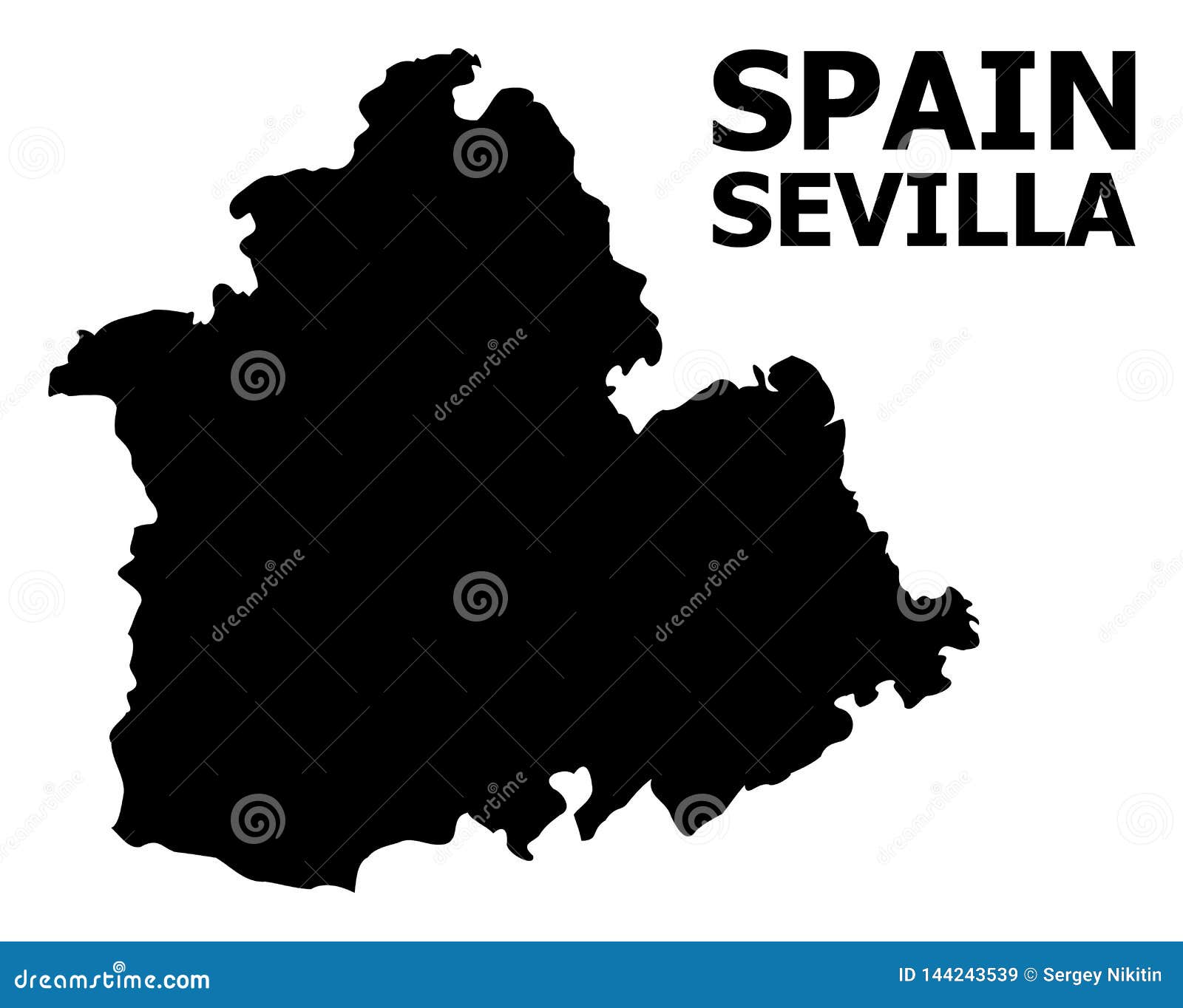 Vector Flat Map of Sevilla Province with Caption Stock Vector ...