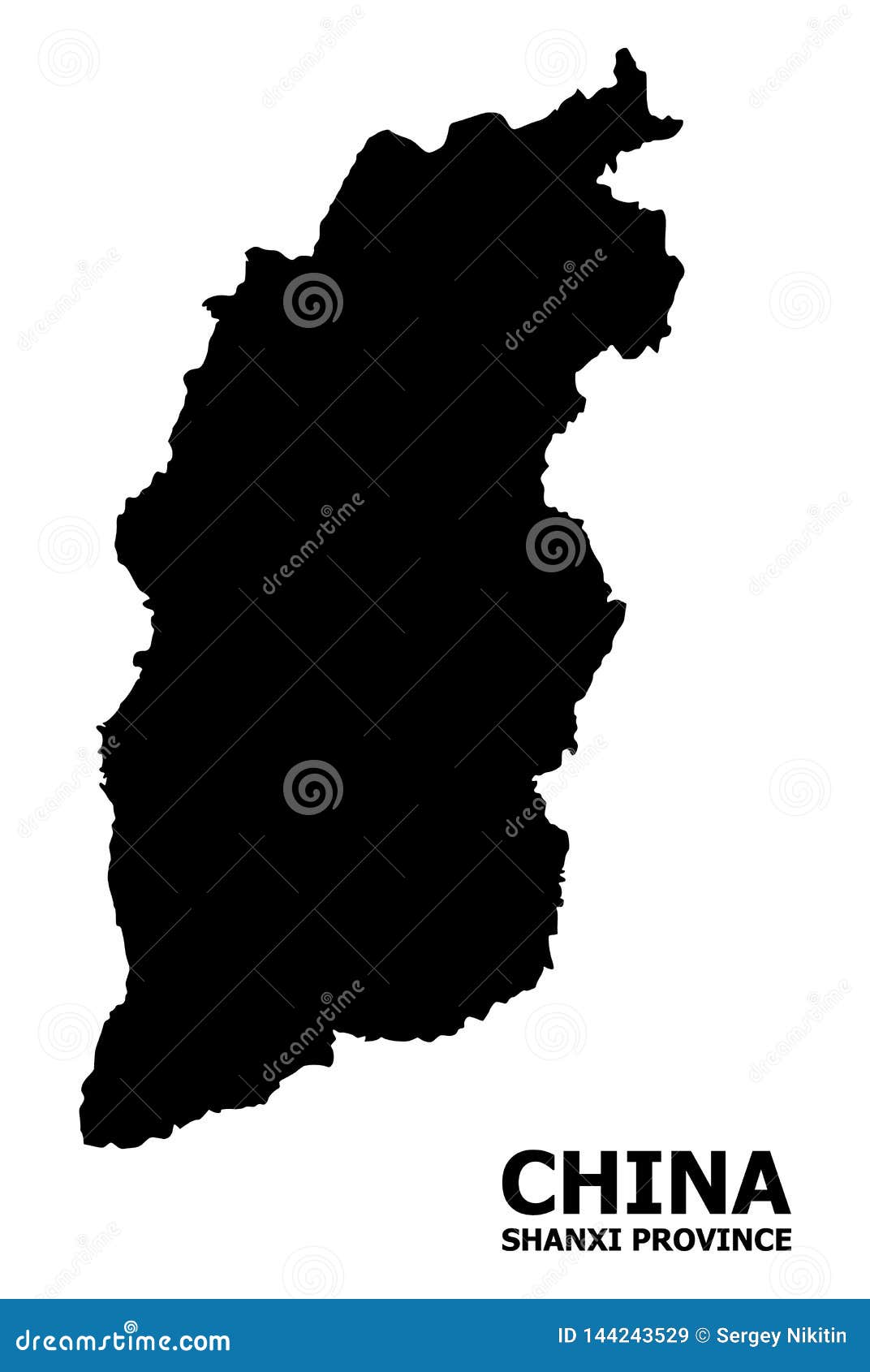 Vector Flat Map of Shanxi Province with Name Stock Vector ...