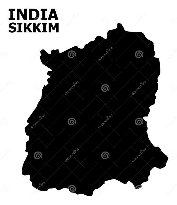 Vector Flat Map of Sikkim State with Caption Stock Vector ...