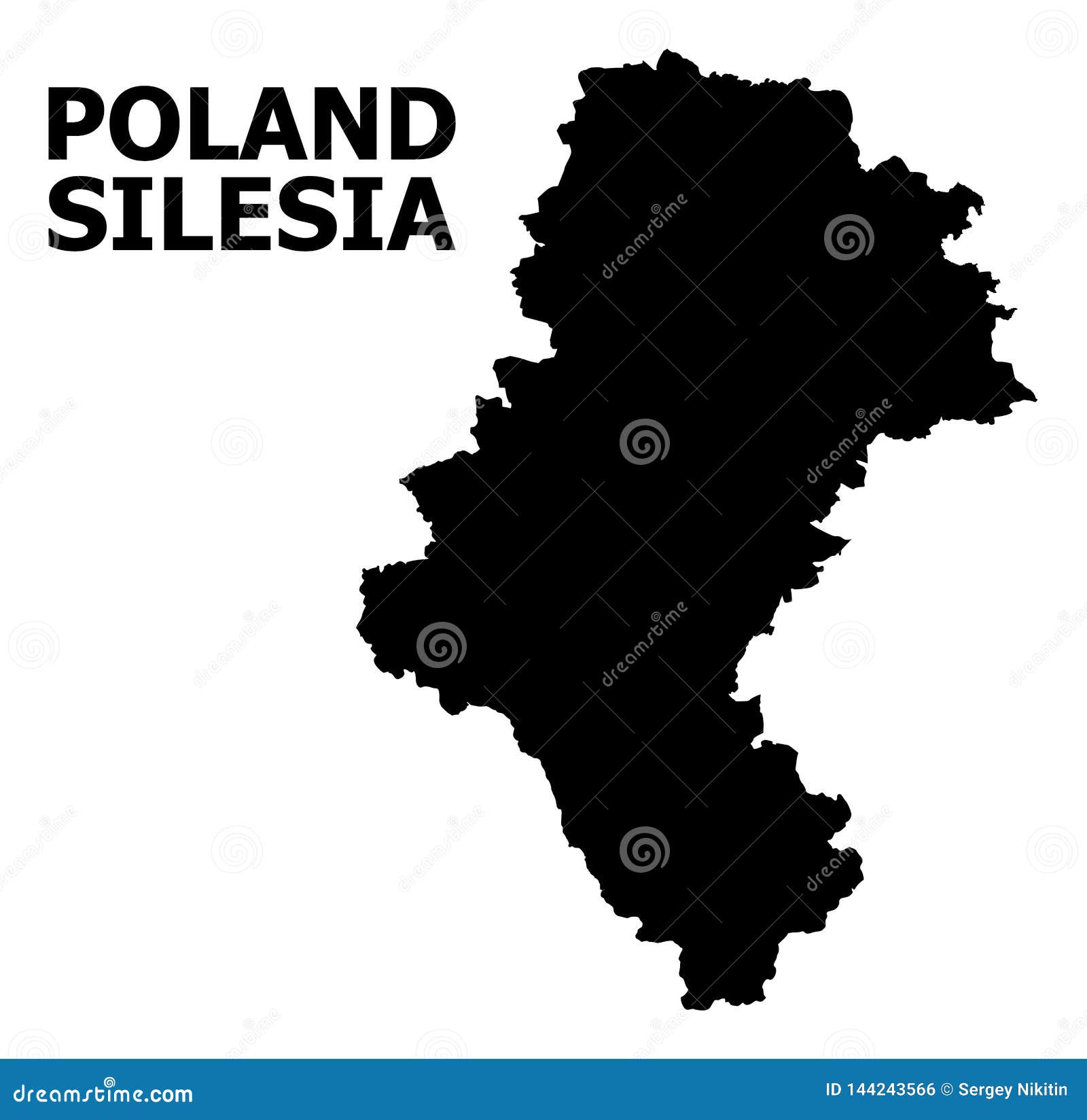 Vector Flat Map of Silesia Province with Caption Stock Vector ...