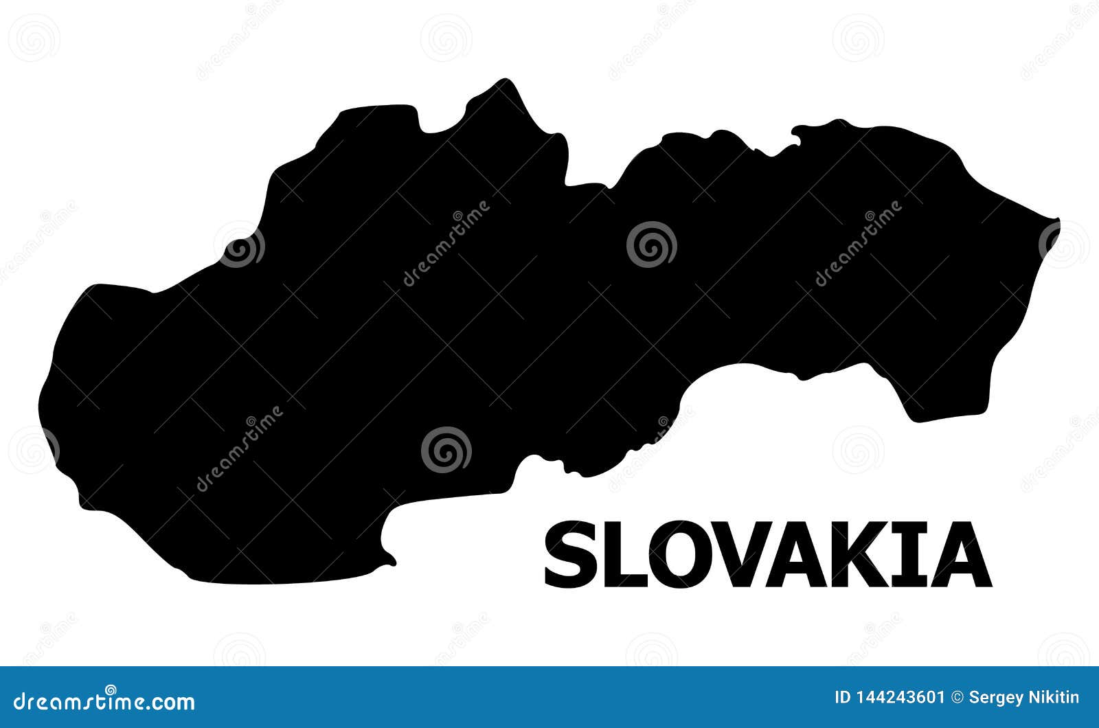 Vector Flat Map of Slovakia with Name Stock Vector - Illustration of ...