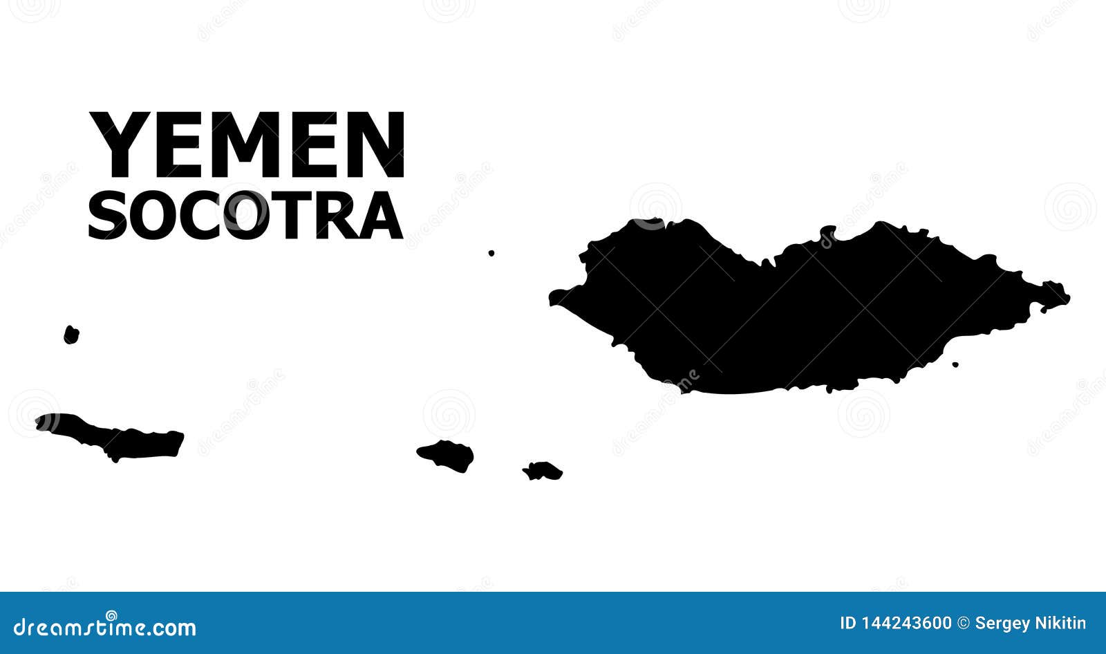 Vector Flat Map of Socotra Archipelago with Name Stock Vector ...