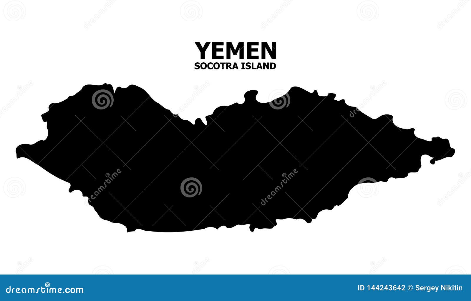 Vector Flat Map of Socotra Island with Caption Stock Vector ...