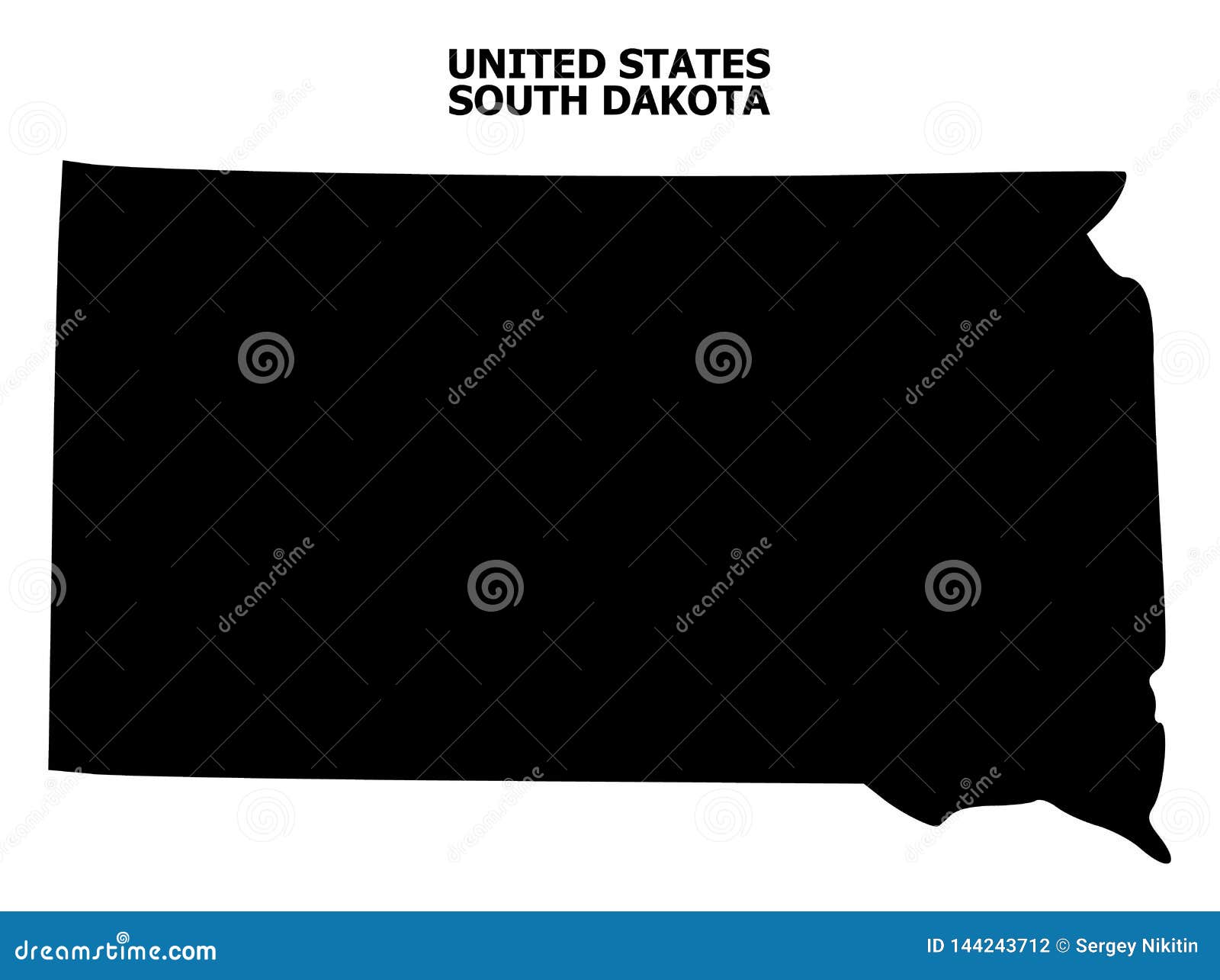 Vector Flat Map of South Dakota State with Name Stock Vector ...