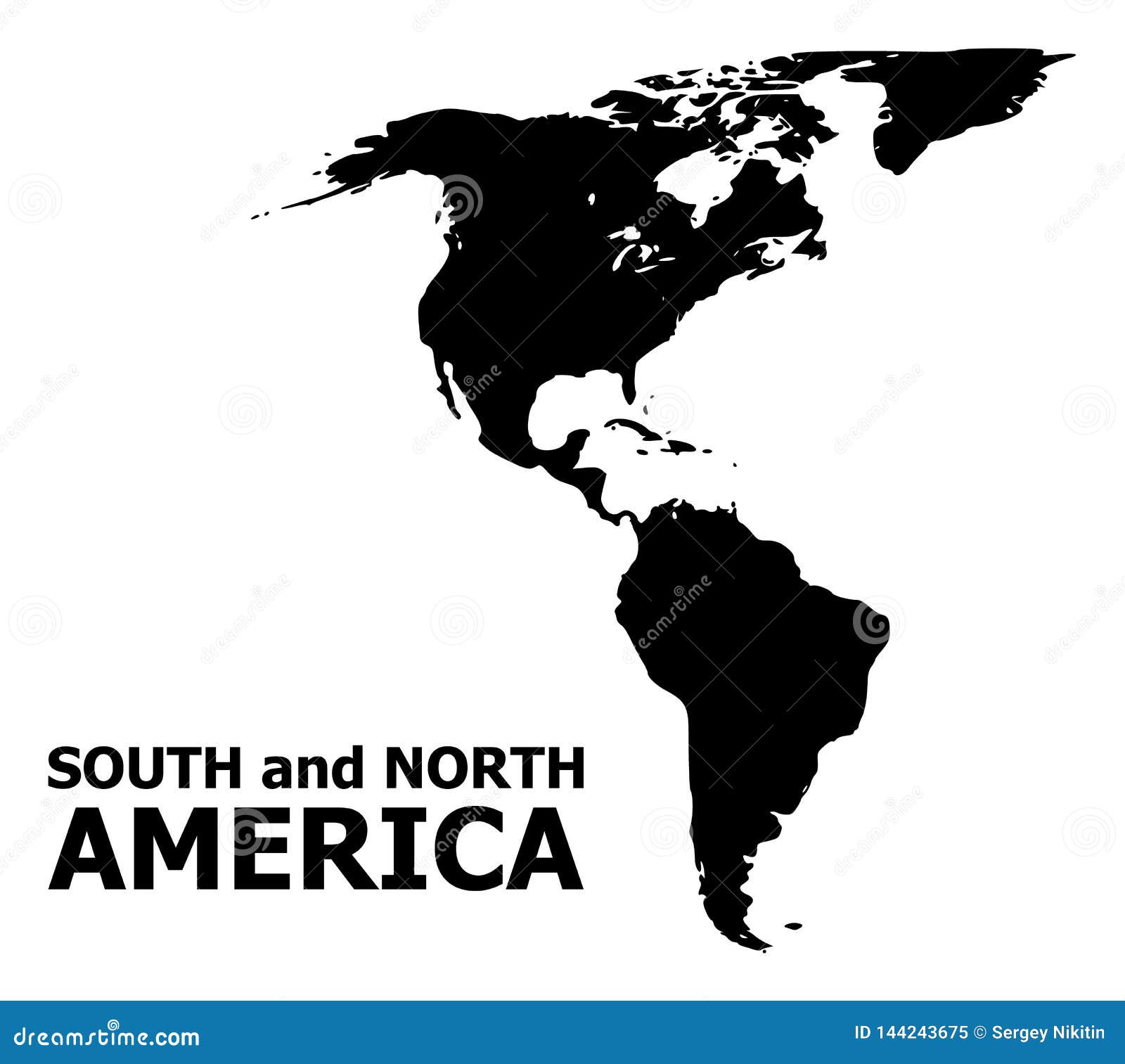Vector Flat Map of South and North America with Name Stock Vector ...