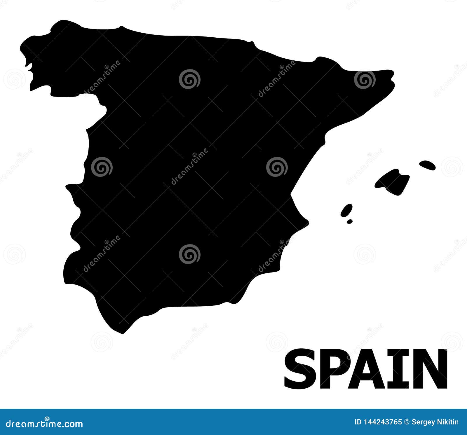 Vector Flat Map of Spain with Name Stock Vector - Illustration of flat ...