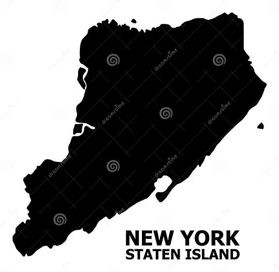 Vector Flat Map of Staten Island with Name Stock Vector - Illustration ...