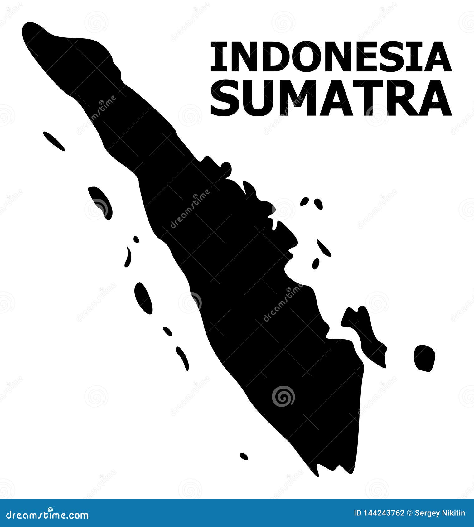 Sumatra Island Simple Outline Map Cartoon Vector | CartoonDealer.com ...