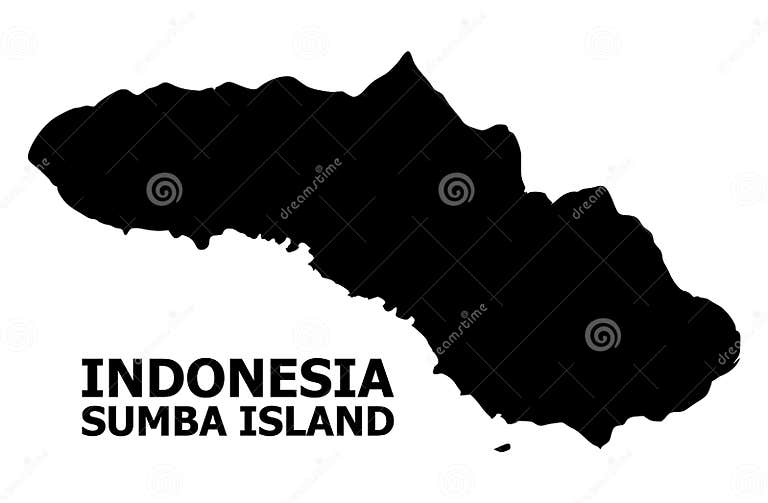 Vector Flat Map of Sumba Island with Caption Stock Vector ...