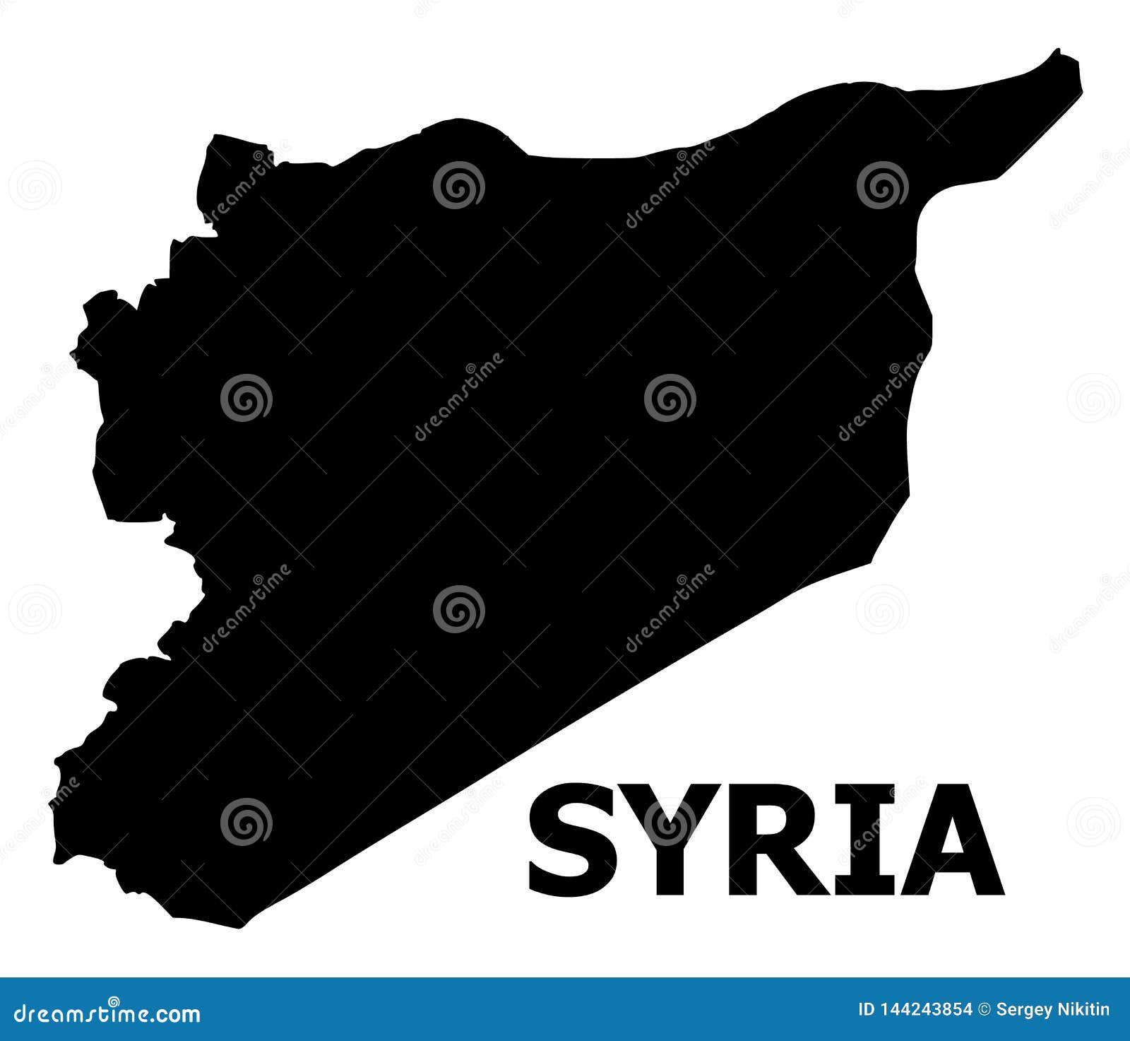 Vector Flat Map of Syria with Name Stock Vector - Illustration of ...