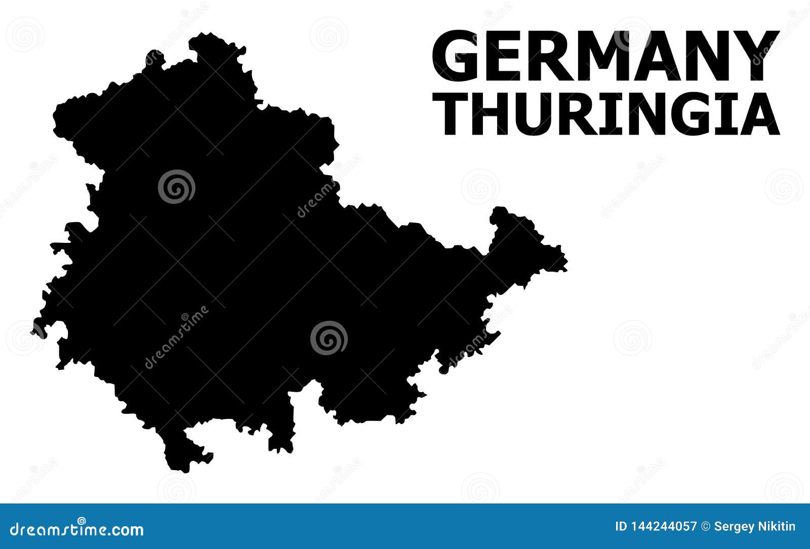 Vector Flat Map of Thuringia State with Name Stock Vector ...