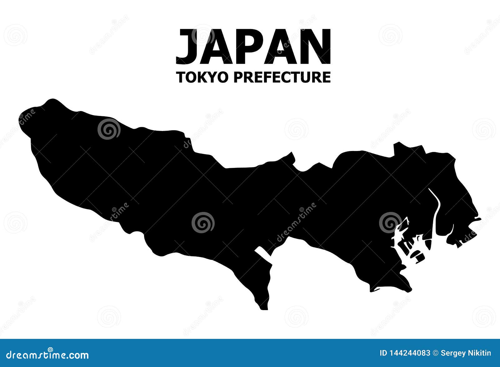 Vector Flat Map of Tokyo Prefecture with Name Stock Vector ...