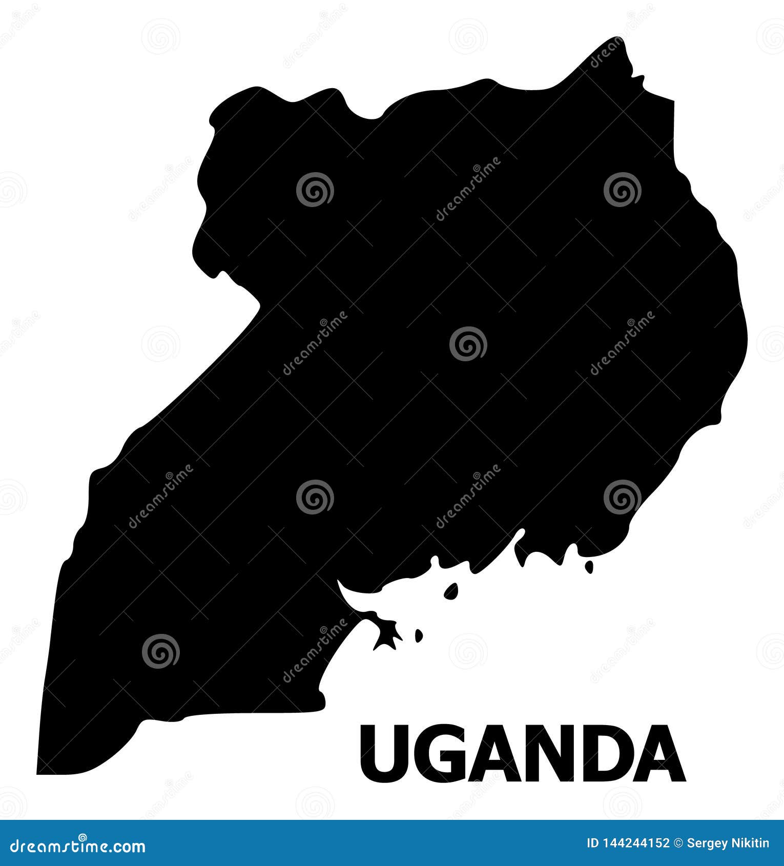 Vector Flat Map of Uganda with Caption Stock Vector - Illustration of ...