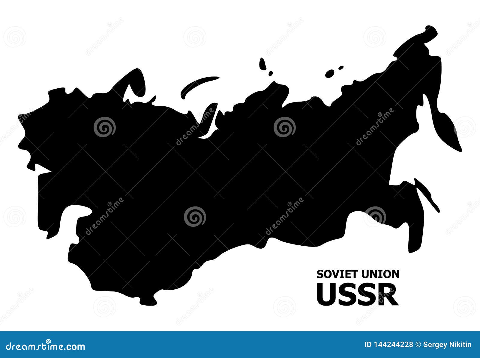 Vector Flat Map of USSR with Caption Stock Vector - Illustration of ...