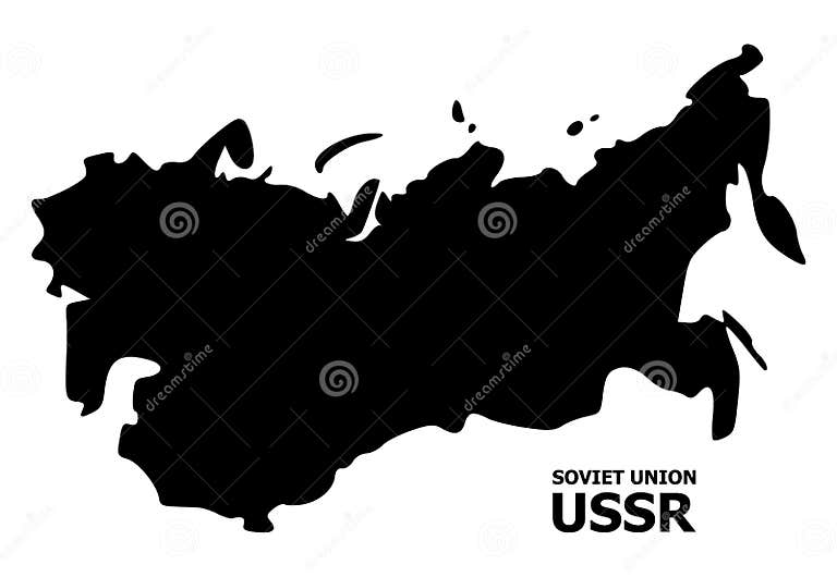 Vector Flat Map of USSR with Caption Stock Vector - Illustration of ...