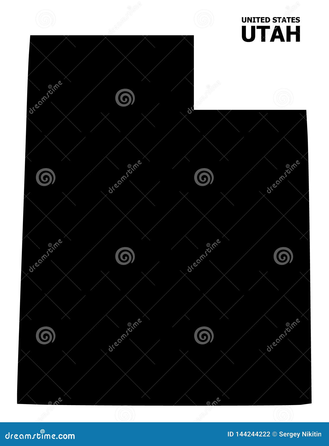 Vector Flat Map of Utah State with Name Stock Vector - Illustration of ...