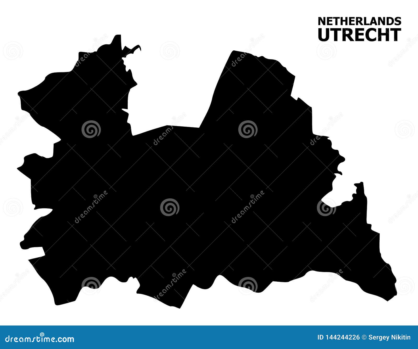 Vector Flat Map of Utrecht Province with Caption Stock Vector ...