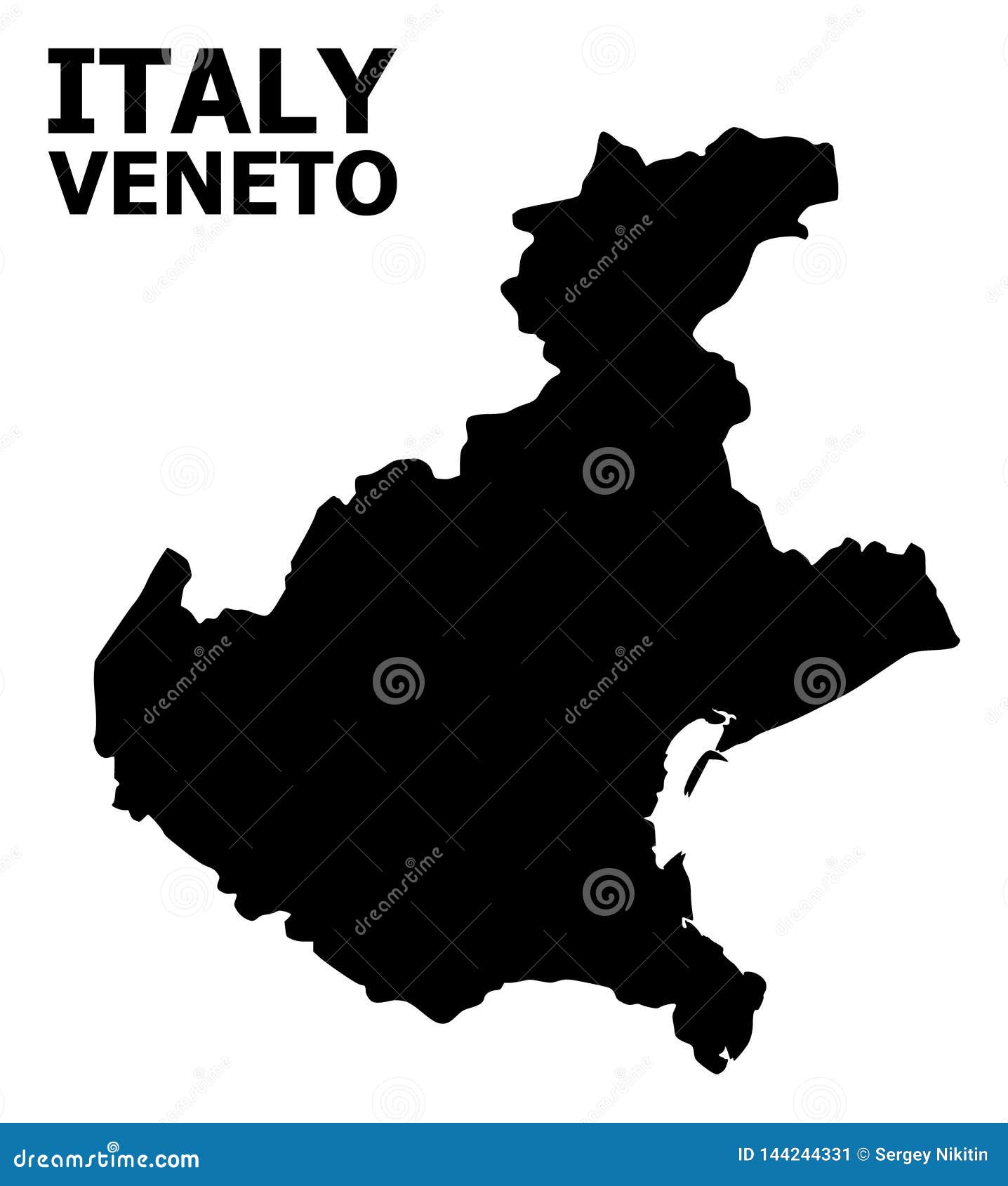 Vector Flat Map of Veneto Region with Name Stock Vector - Illustration ...