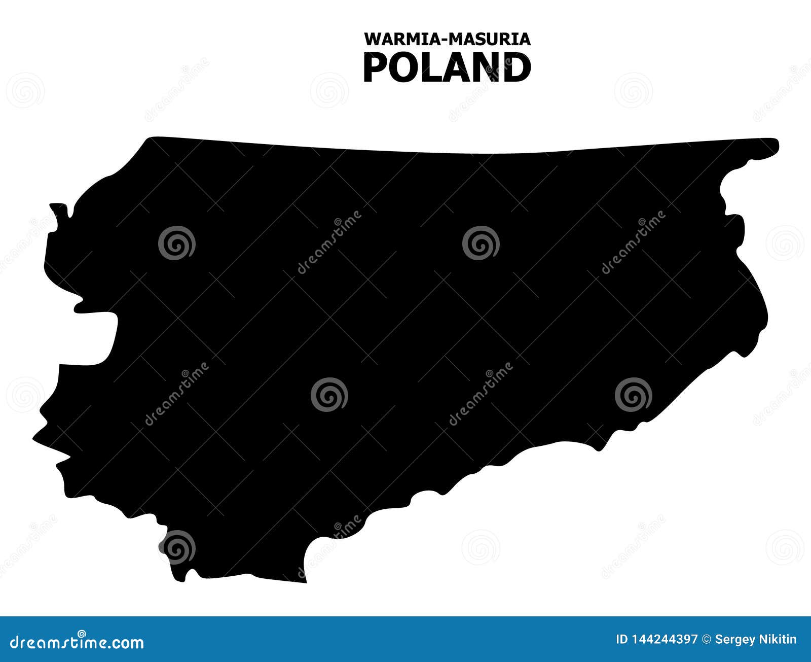 Vector Flat Map of Warmia-Masuria Province with Caption Stock Vector ...