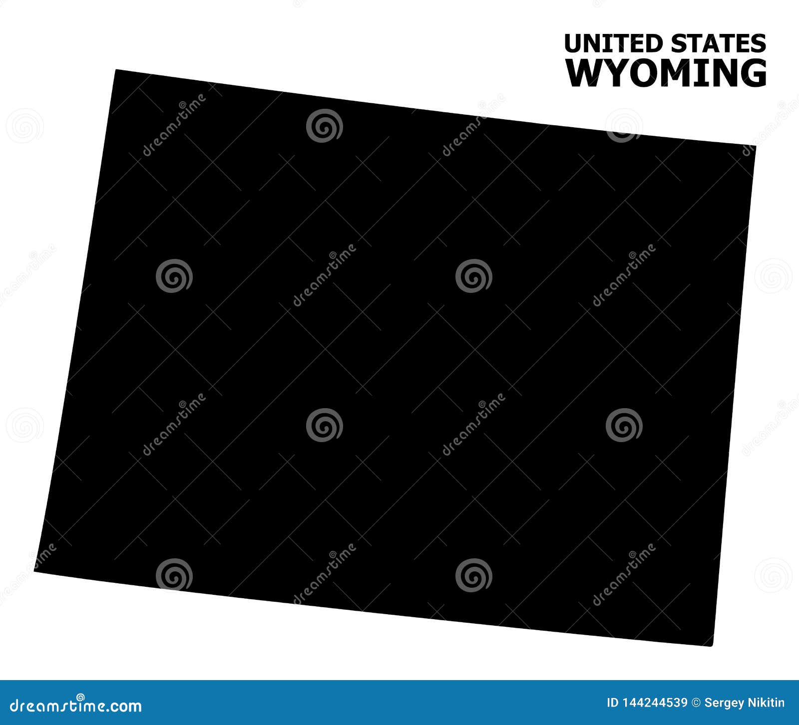 Vector Flat Map of Wyoming State with Caption Stock Vector ...