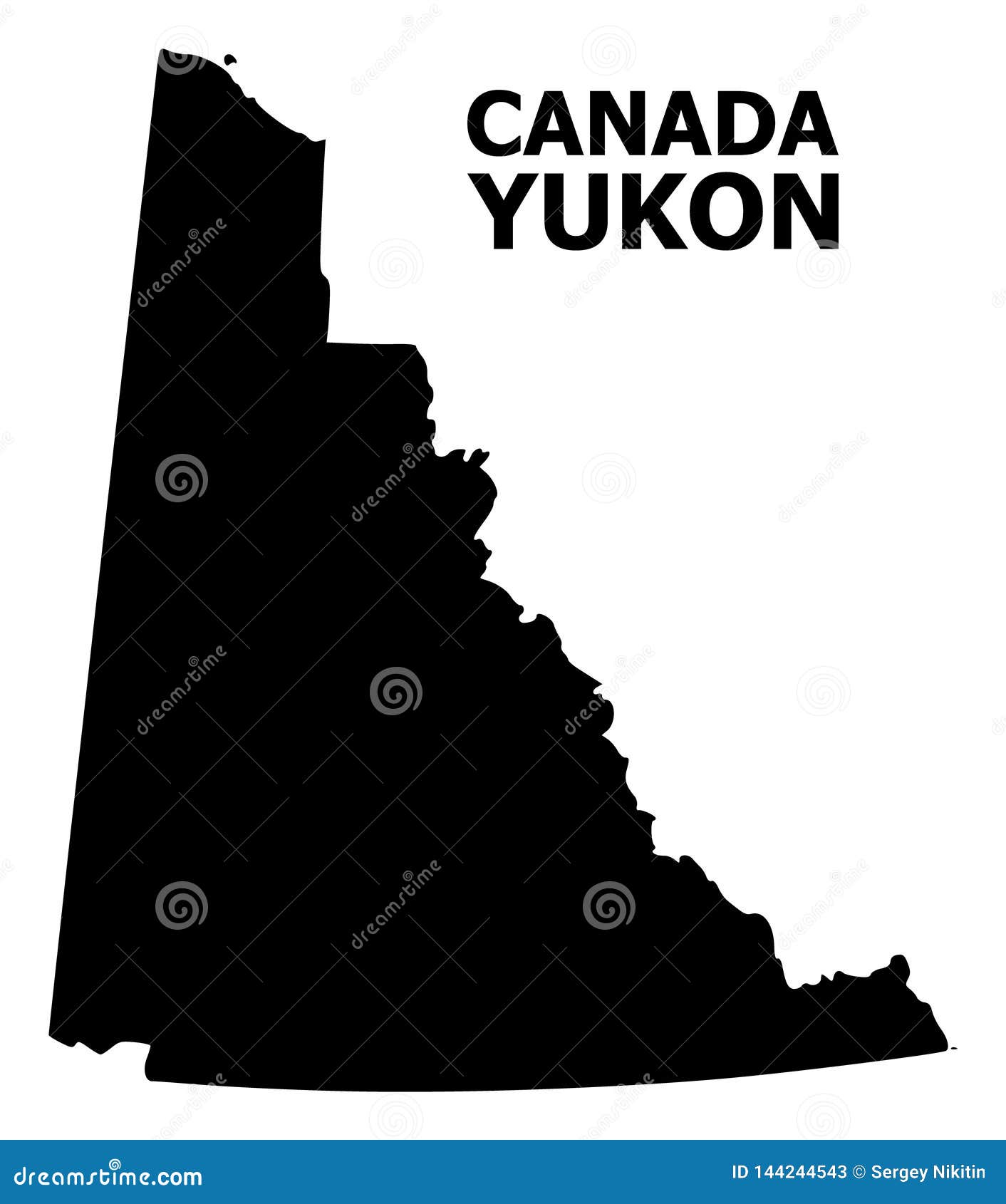 Vector Flat Map of Yukon Province with Name Stock Vector - Illustration ...