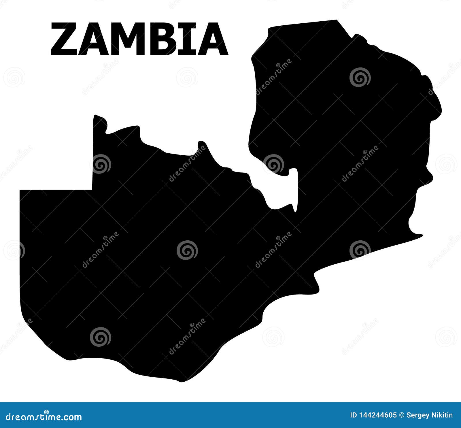 Vector Flat Map of Zambia with Caption Stock Vector - Illustration of ...