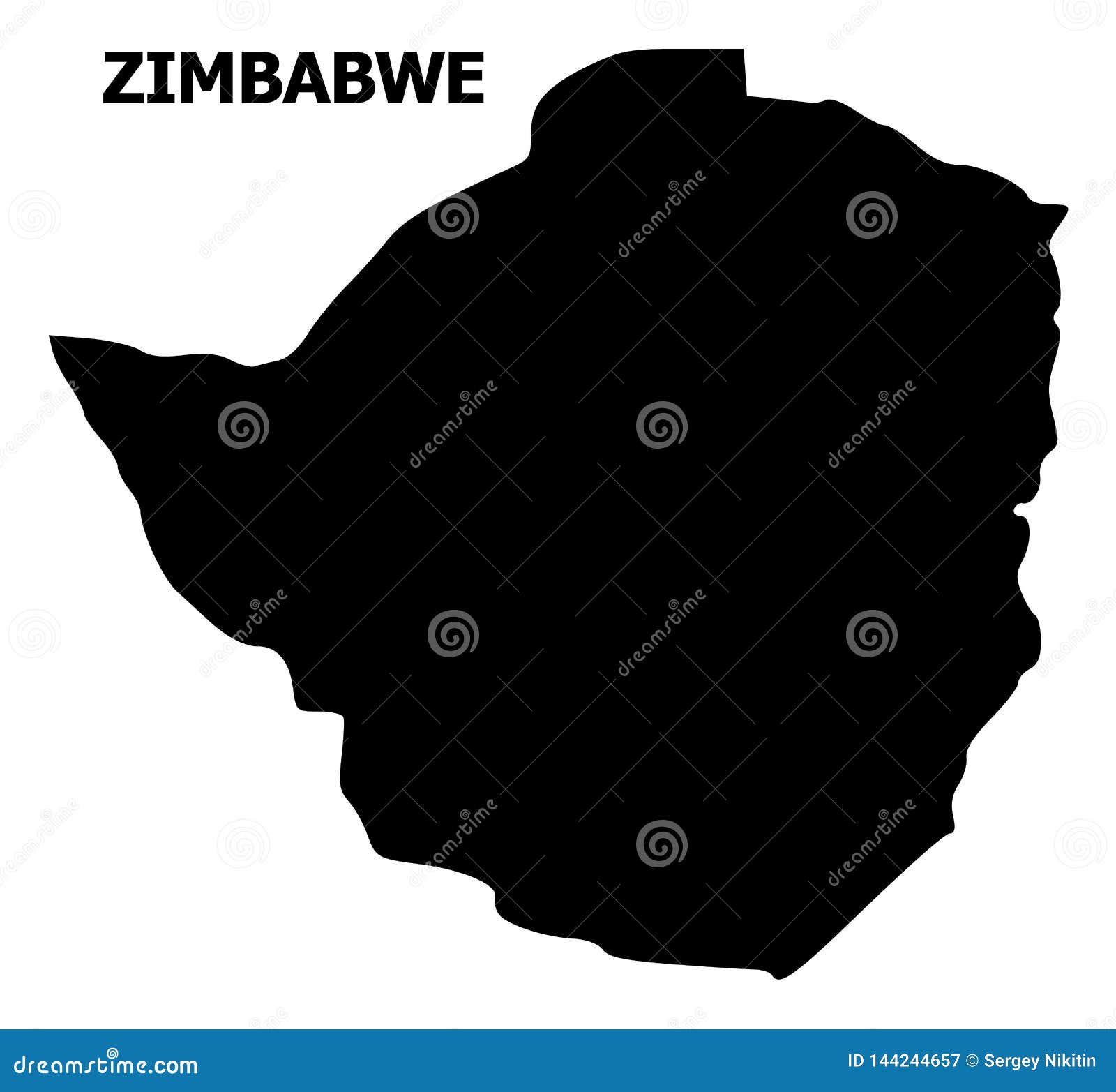 Vector Flat Map of Zimbabwe with Caption Stock Vector - Illustration of ...