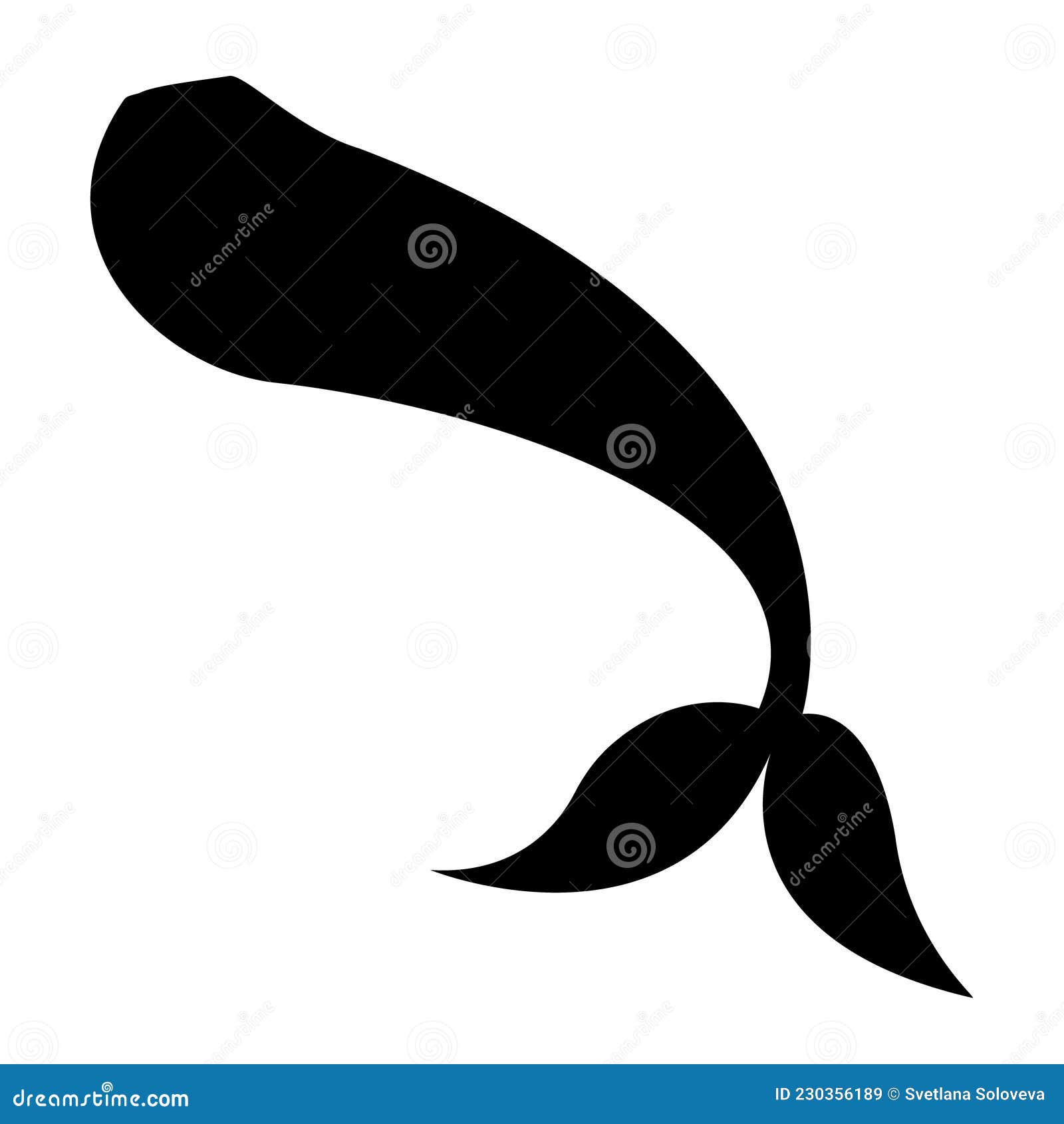 Vector Flat Mermaid Fish Tail Silhouette Stock Illustration ...