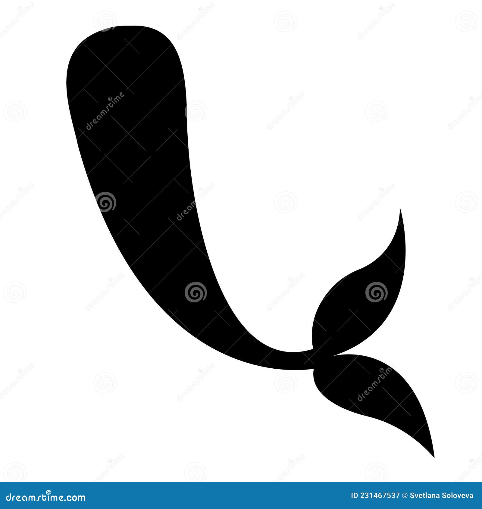 Vector Flat Mermaid Fish Tail Silhouette Stock Illustration ...
