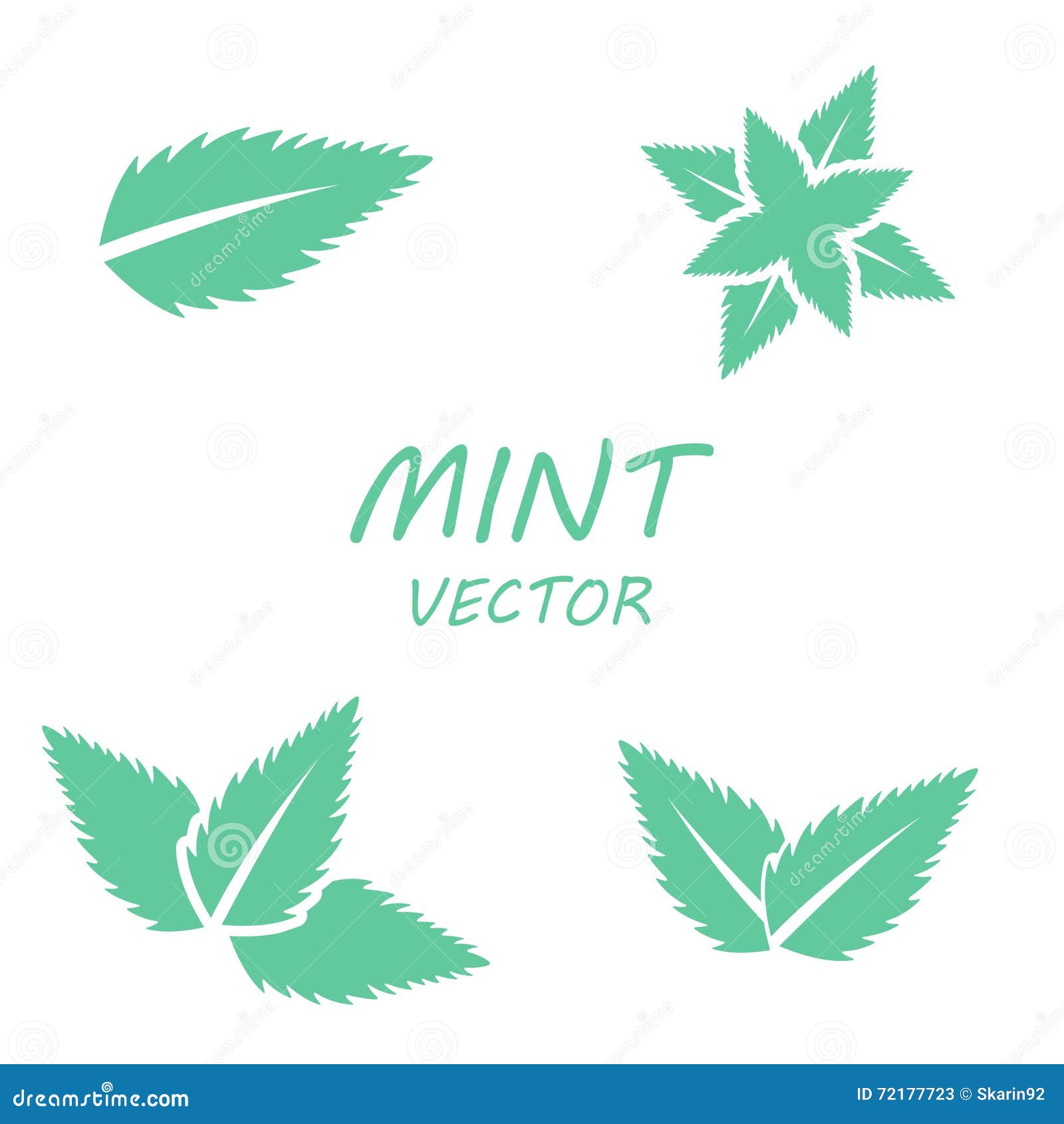 Vector flat mint icons set stock illustration. Illustration of icon ...