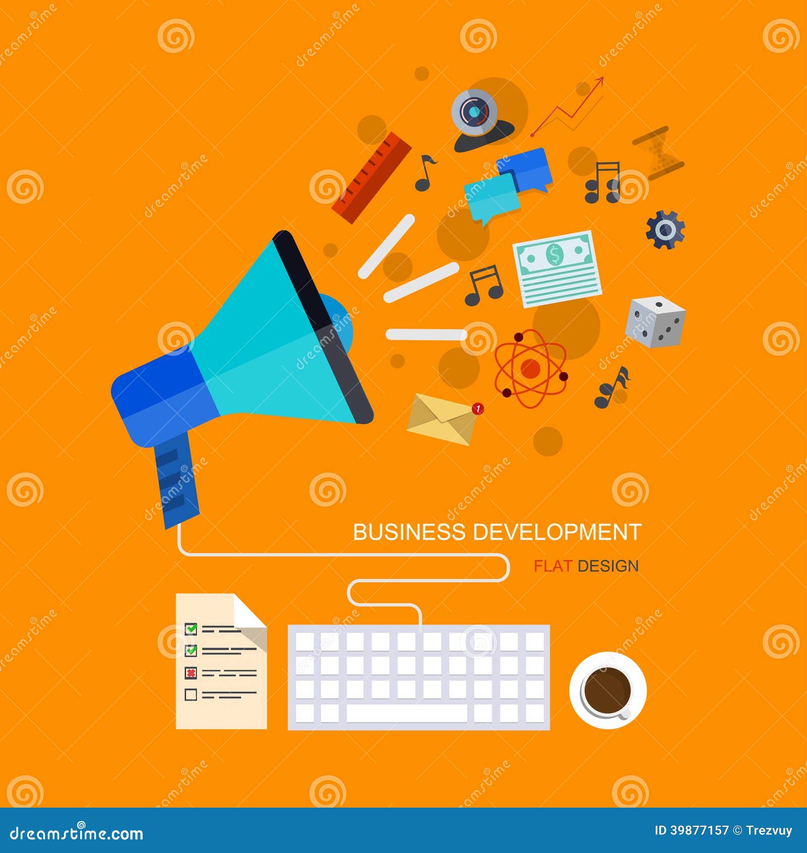 Vector Flat Modern Icons on Sample Background Stock Vector ...