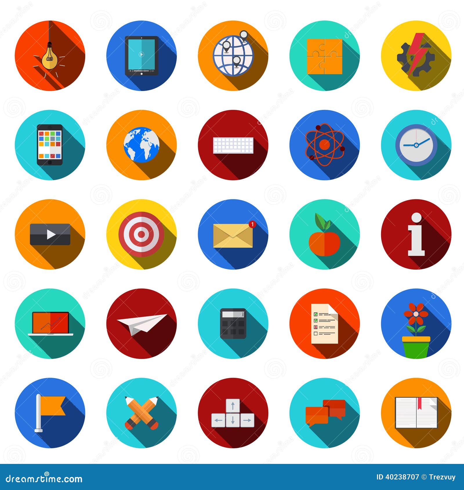Vector Flat Modern Icons Set. Stock Vector - Illustration of computer ...