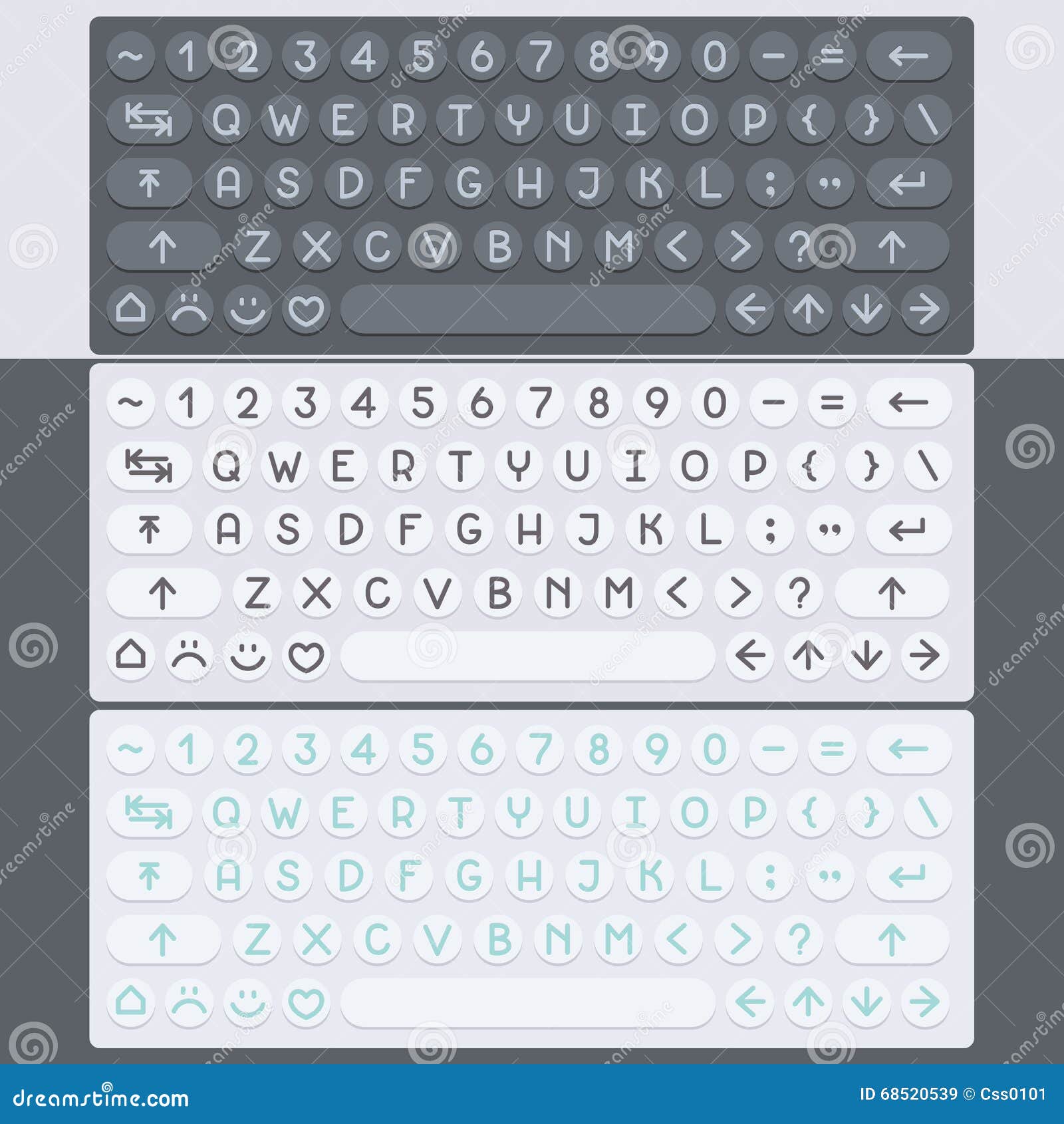 Vector Flat Modern Keyboard, Alphabet Buttons. Material Design Stock ...