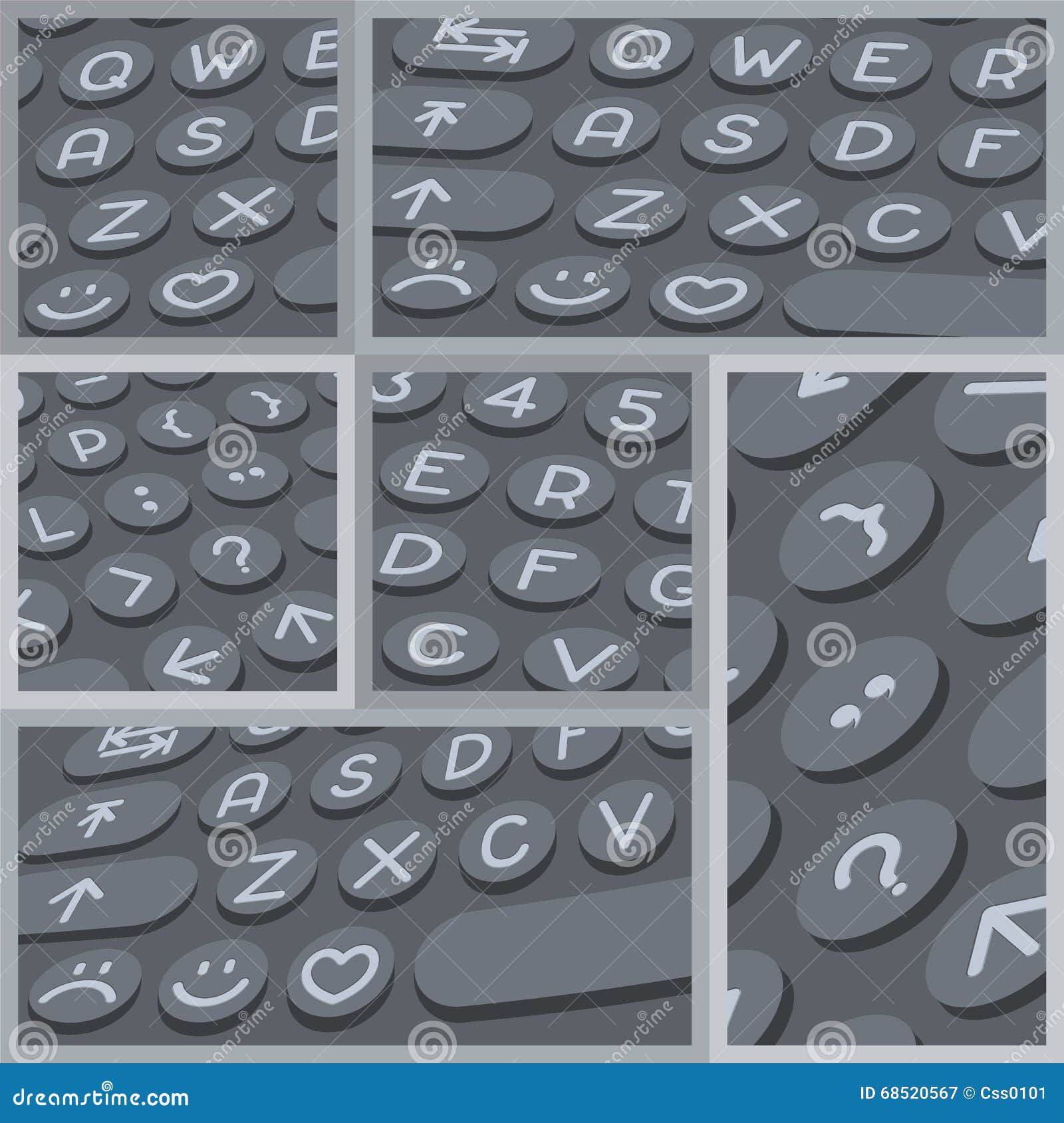 Vector Flat Modern Keyboard, Alphabet Buttons. Material Design Stock ...