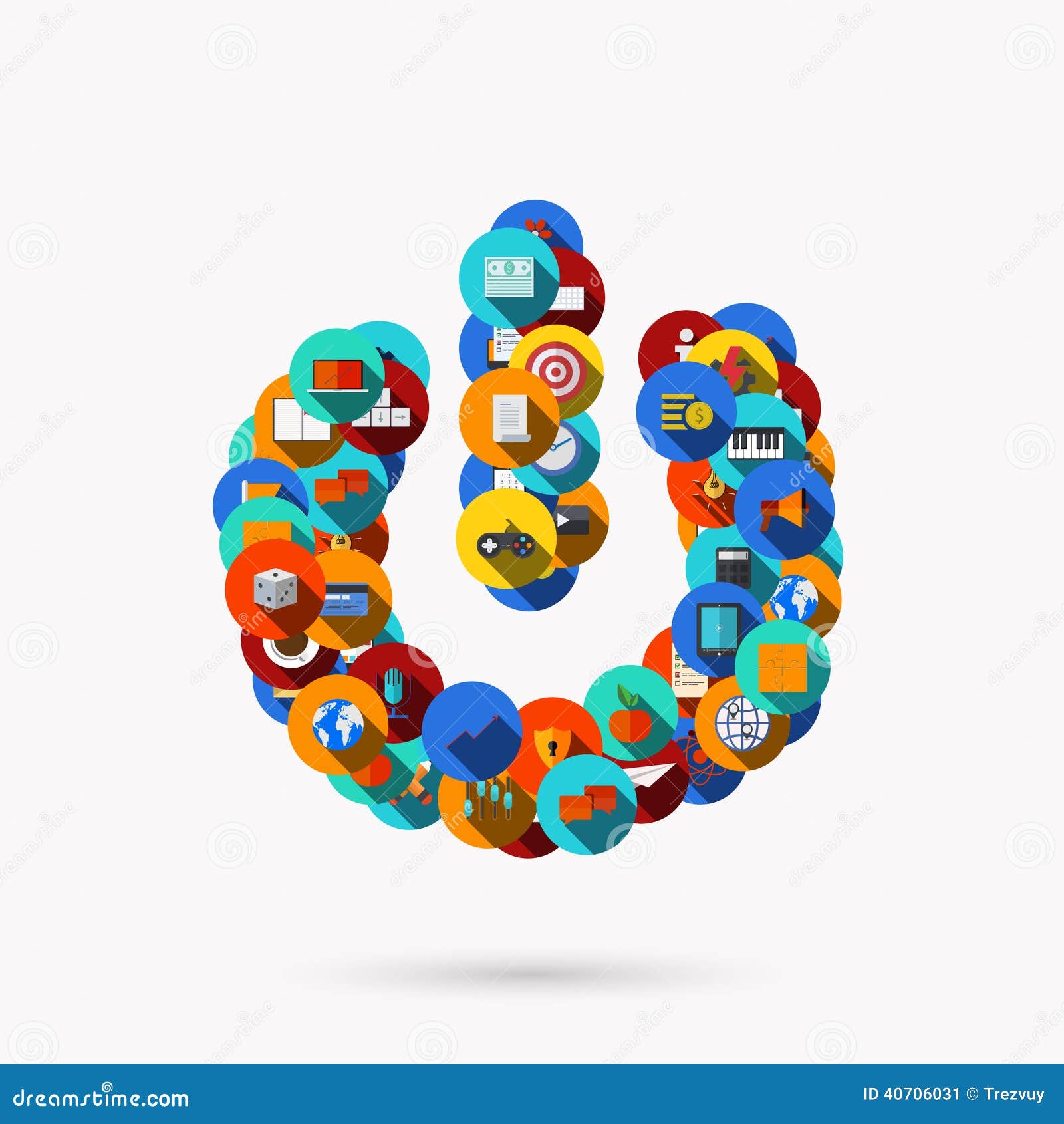 Modern Play Button In The Style Of 80-90 Years In Halftone. Flat Vector ...