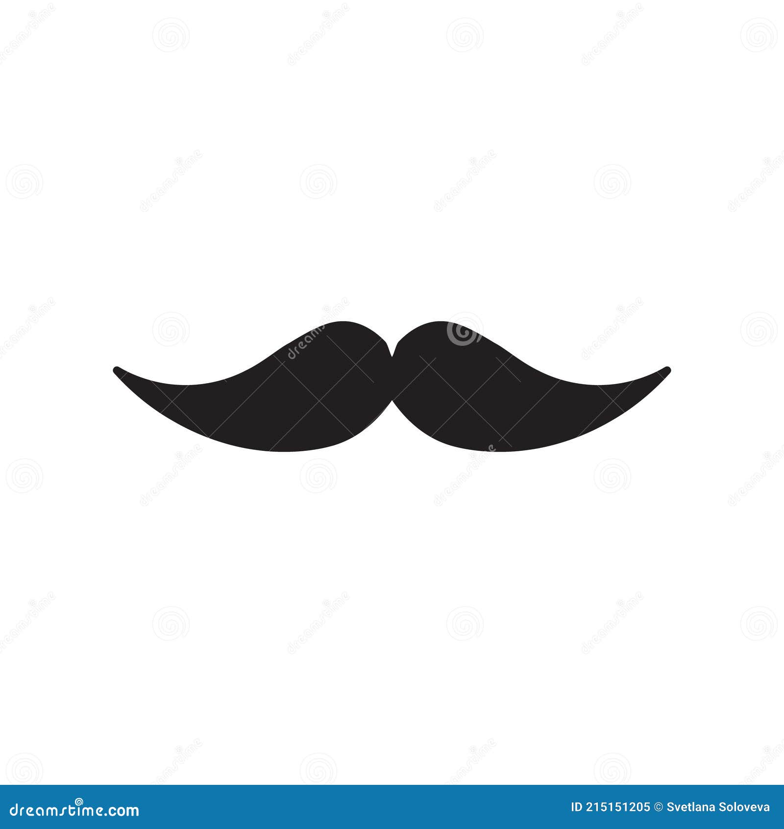 Vector flat moustache icon stock illustration. Illustration of barber ...