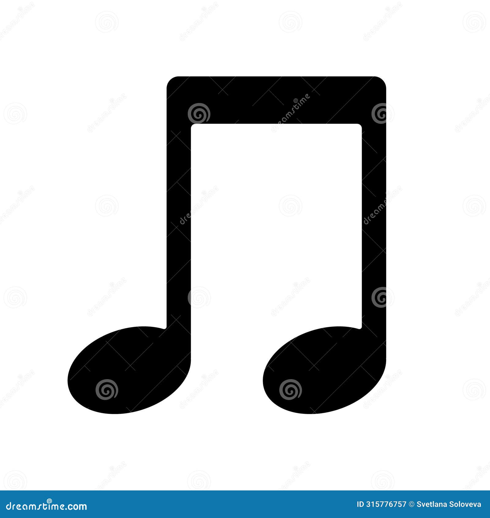 Vector Flat Music Note Silhouette Stock Vector - Illustration of ...