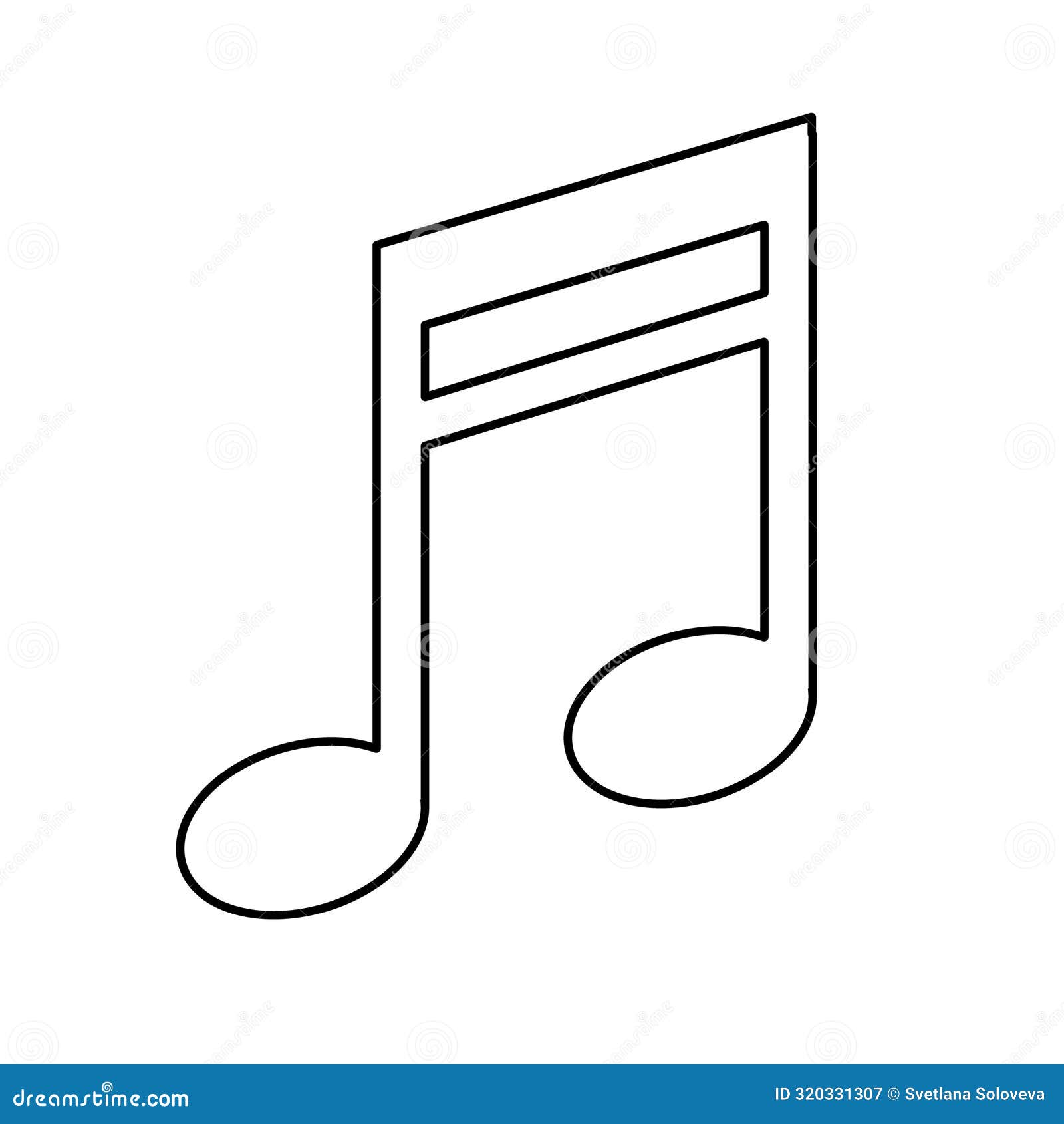 Vector Flat Music Outline Note Stock Vector - Illustration of clipart ...