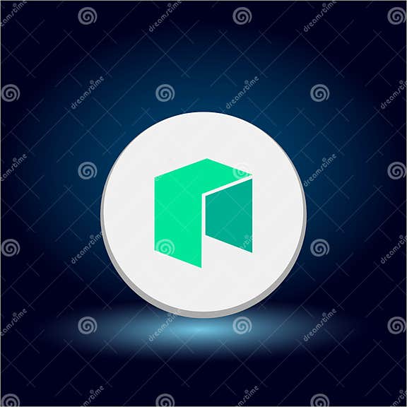 Vector Flat Neo Token Symbol on Blue Background Editorial Photo ...