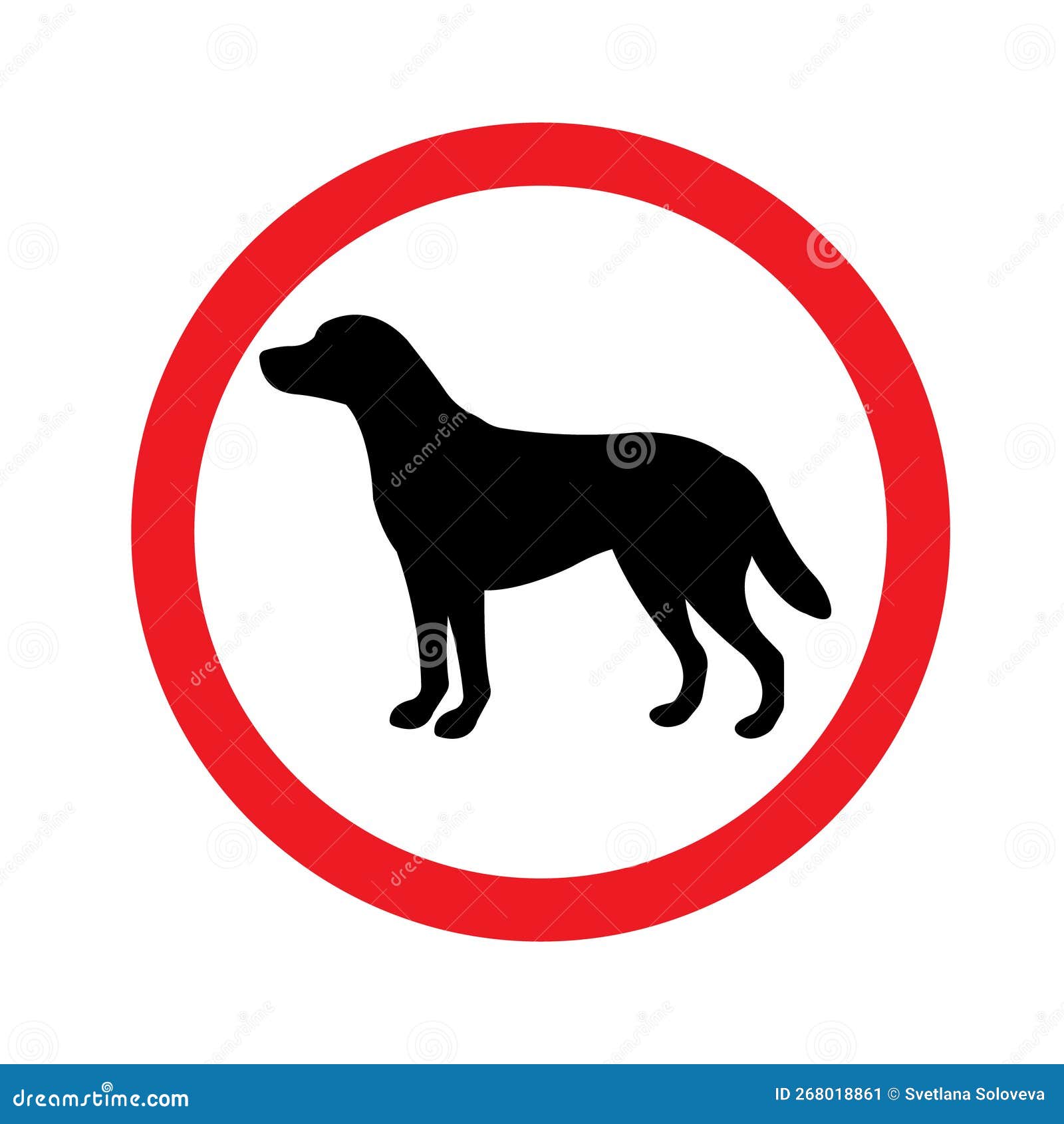 Vector flat no dog sign stock vector. Illustration of forbidden - 268018861