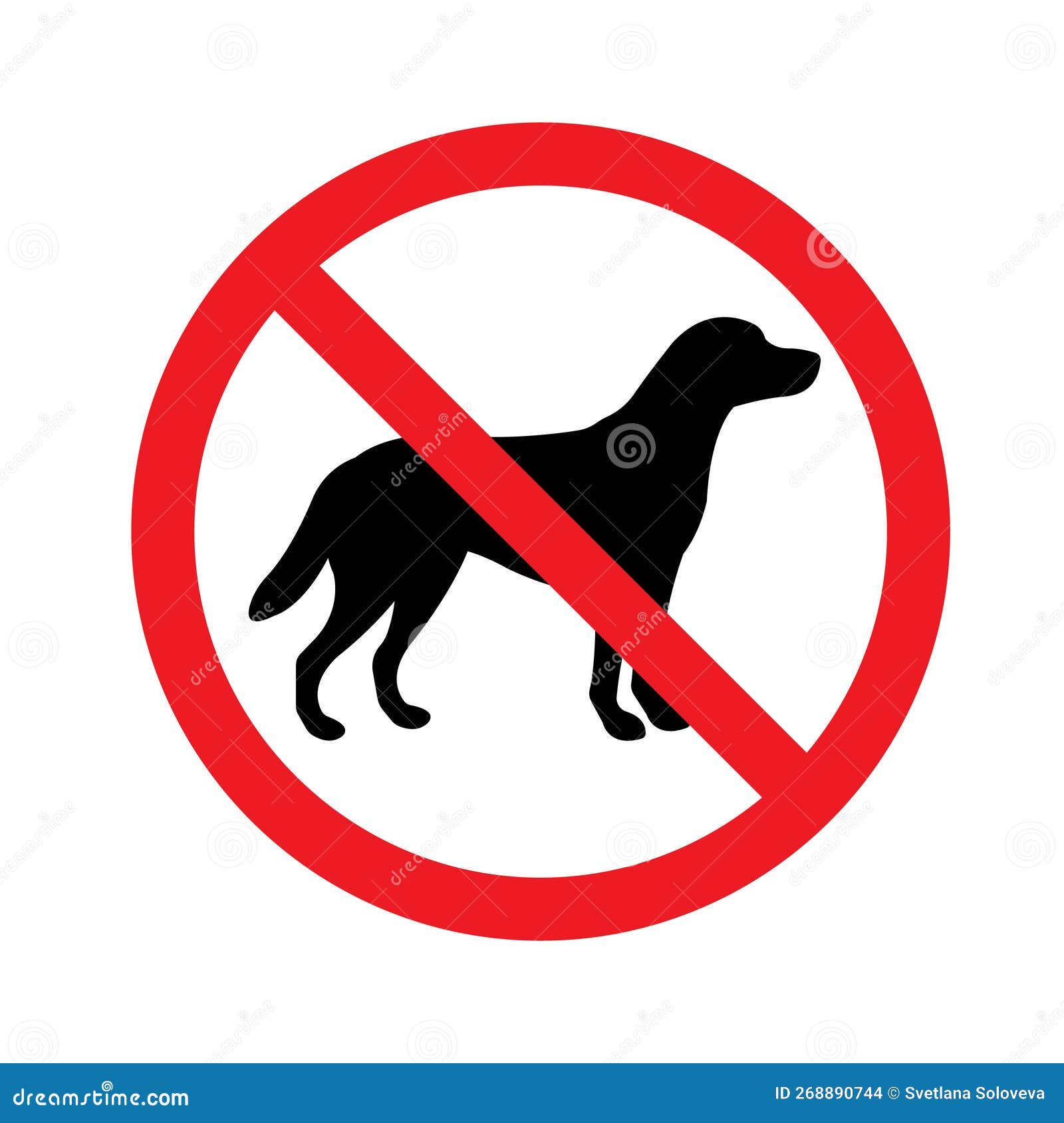 Vector flat no dog sign stock vector. Illustration of allowed - 268890744