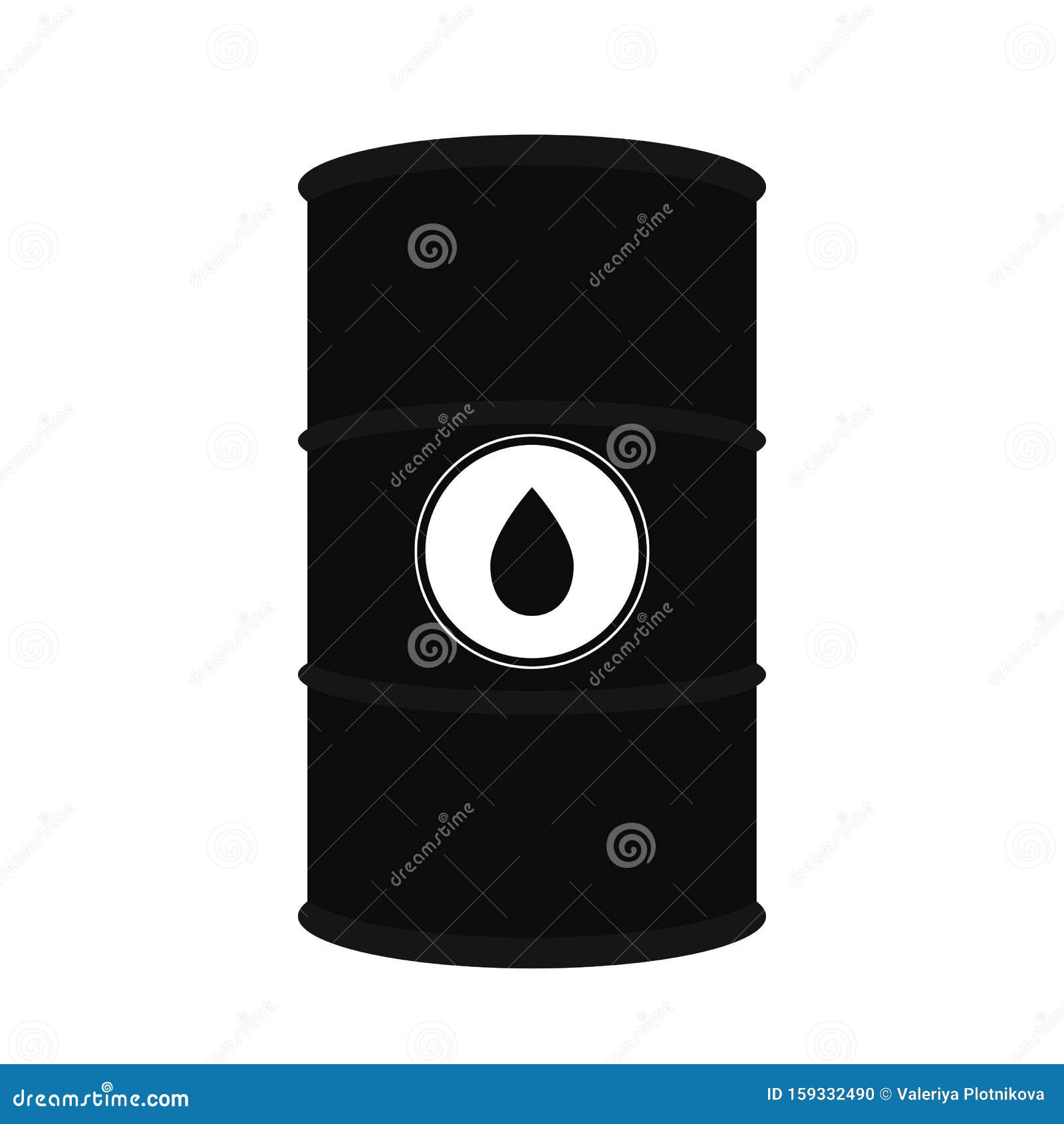 Vector Flat Oil Barrel. Tank with a Sticker of a Drop of Black Oil. the ...