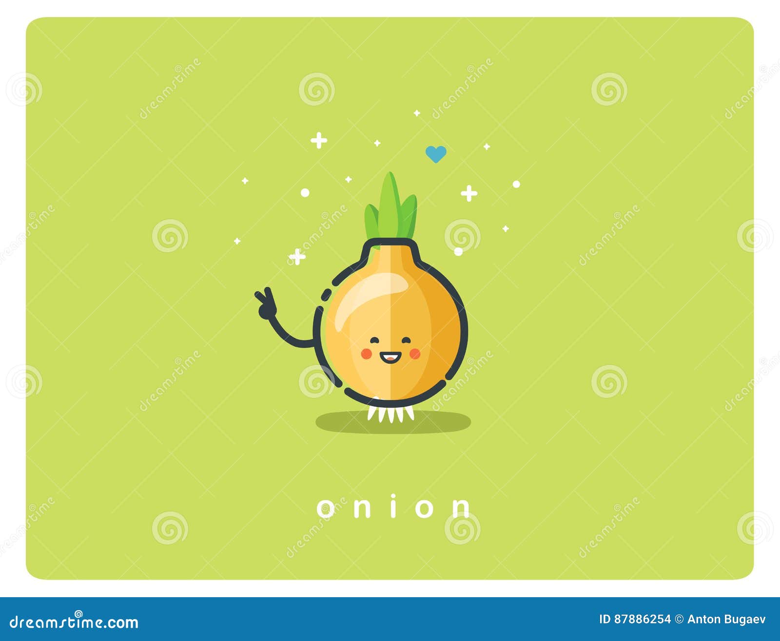 Vector Flat Onion Icon, Food Cartoon Cute Character Stock Vector ...