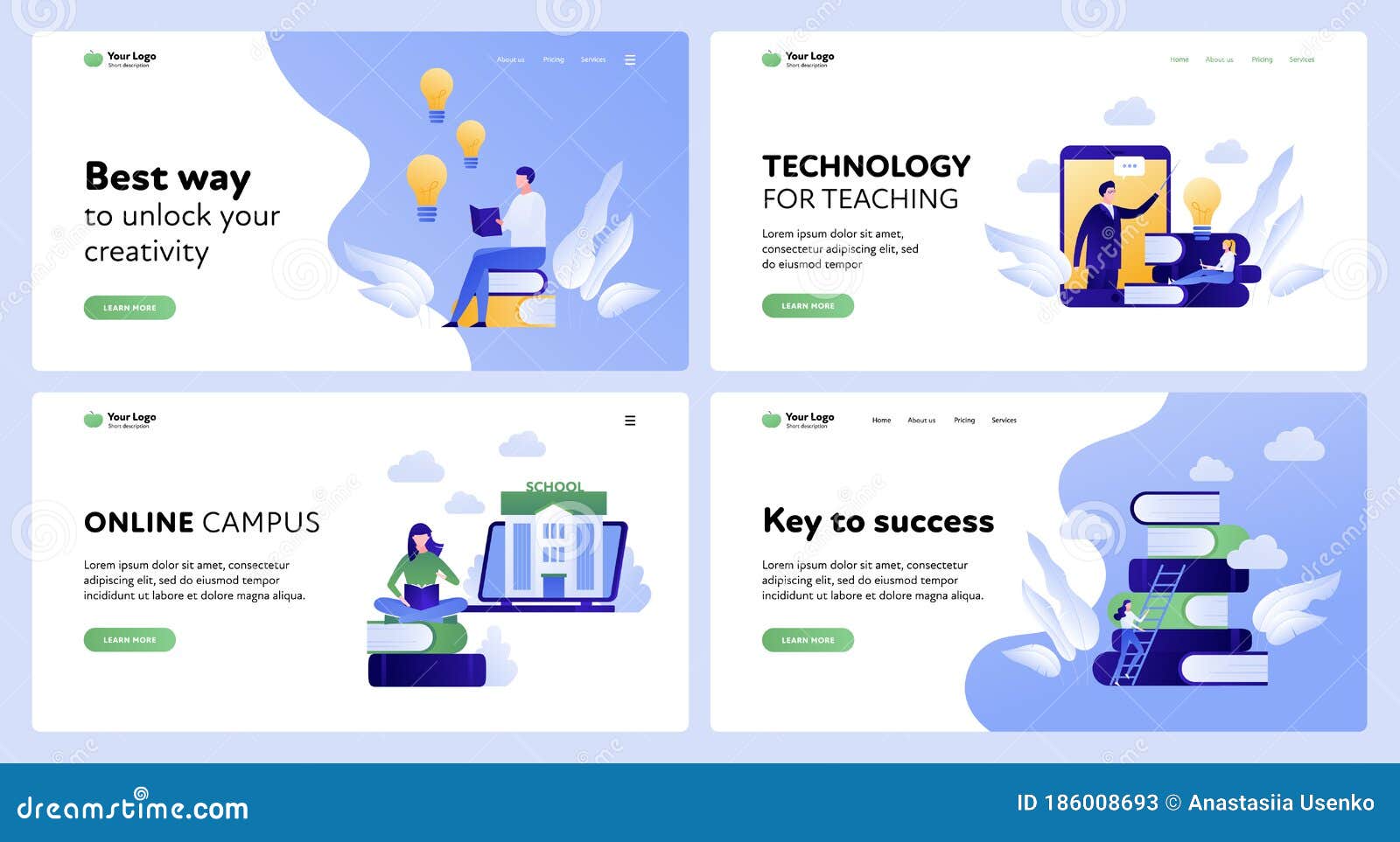 MOOC Banner On Overlapping Blue Squares Cartoon Vector | CartoonDealer ...