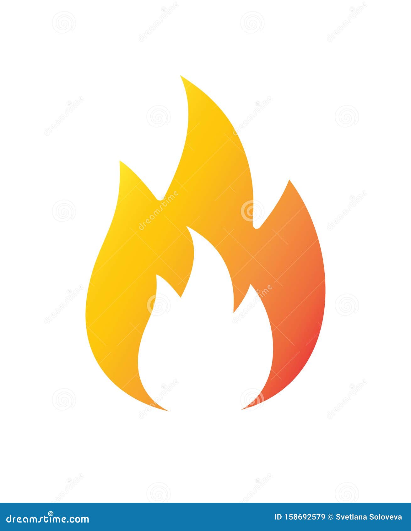 Vector Flat Orange Gradient Fire Icon Stock Vector - Illustration of ...
