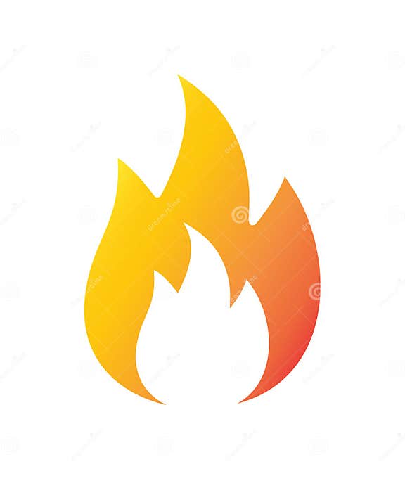 Vector Flat Orange Gradient Fire Icon Stock Vector - Illustration of ...