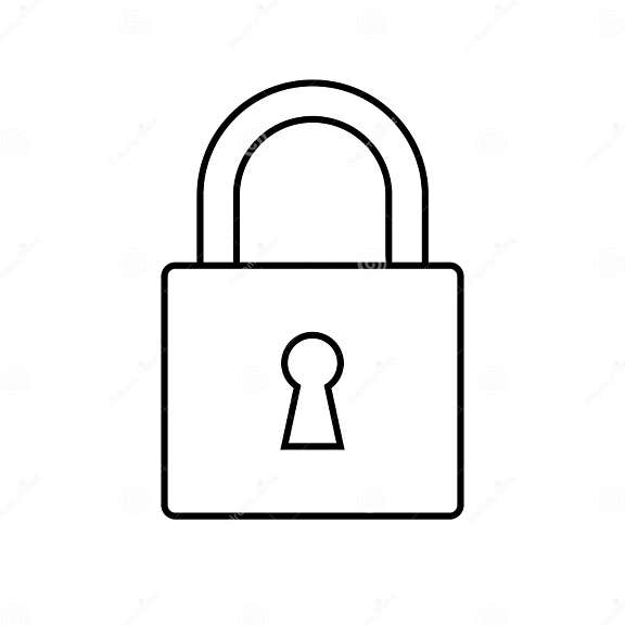Vector flat outline lock stock vector. Illustration of encryption ...