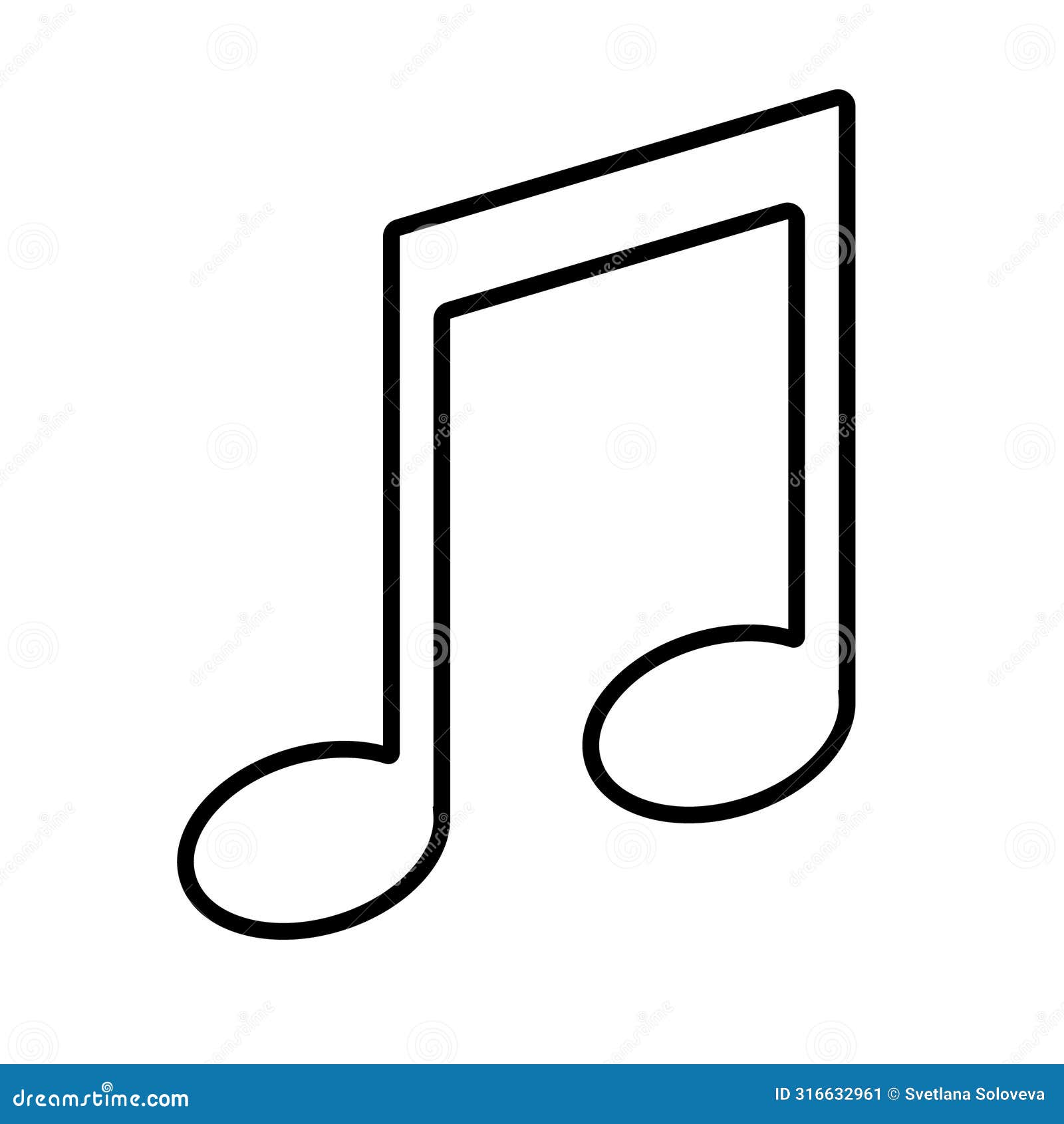 Vector Flat Outline Music Note Stock Vector - Illustration of clef ...